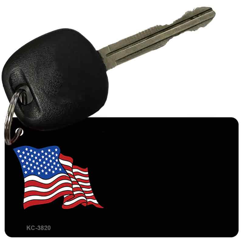 American Flag OffSet Novelty Aluminum Key Chain KC-3820 3" x 1.5" Key ...