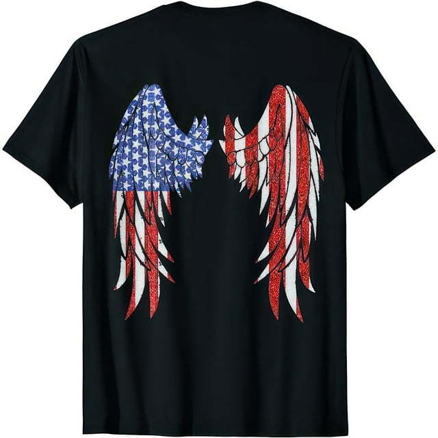 American Flag On Back Side USA Flag Kids Women Men T-Shirt T-shirts ...