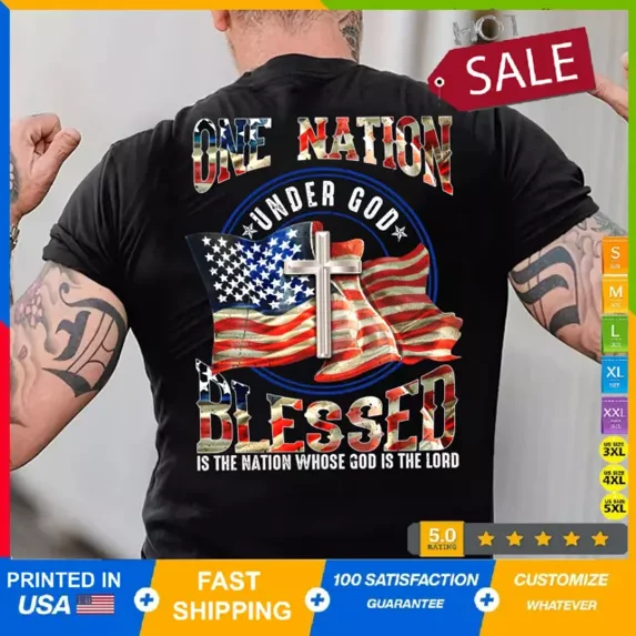 American Flag One Nation Under God Faith Christian Cross Bilble Jesus ...
