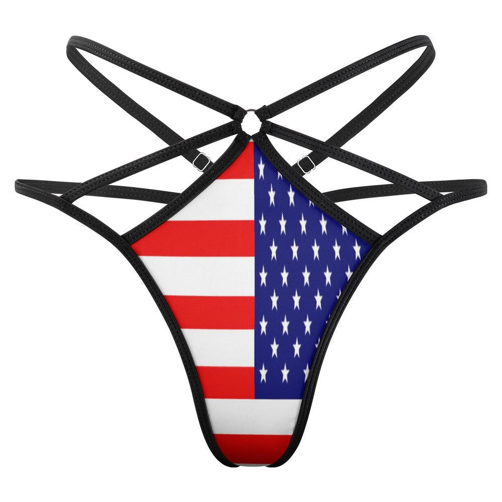 American Flag Open Type Women's Panties Crotch Opening G-strings Thongs ...