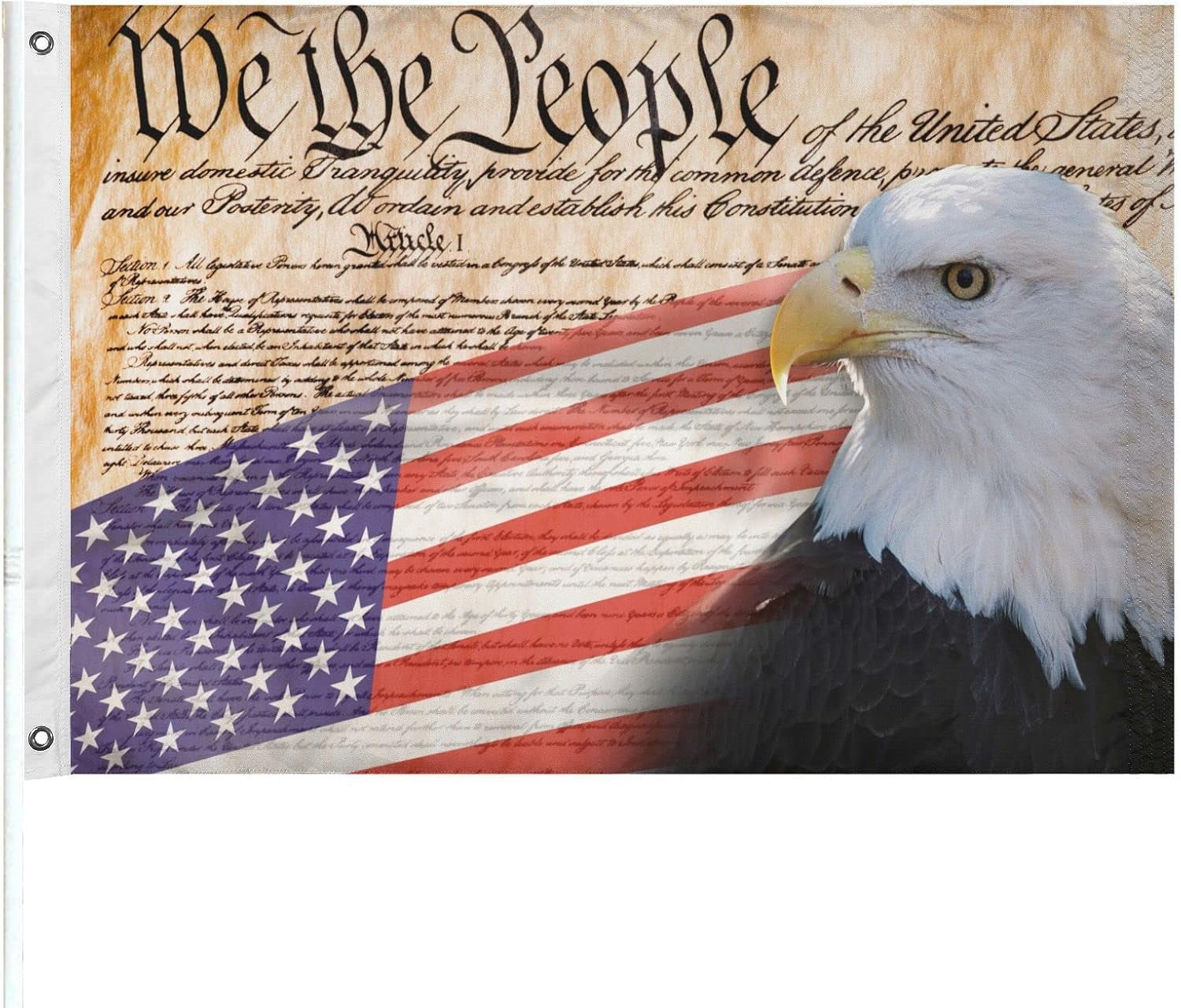 American Flag Outdoor Bald Hawk Garden Flag for Outside Funny Flags ...