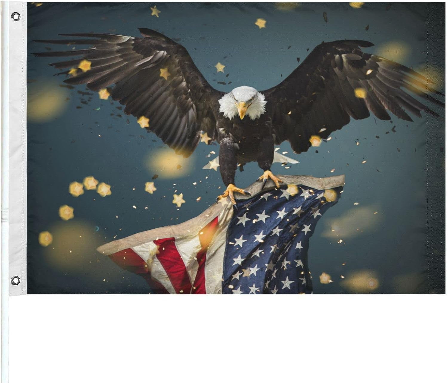 American Flag Outdoor Hawk July 4th Garden Flag for Outside Funny Flags ...