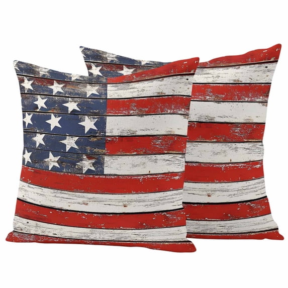 American Flag Outdoor Pillow Covers 16"x16" Set of 2,Waterproof Throw ...