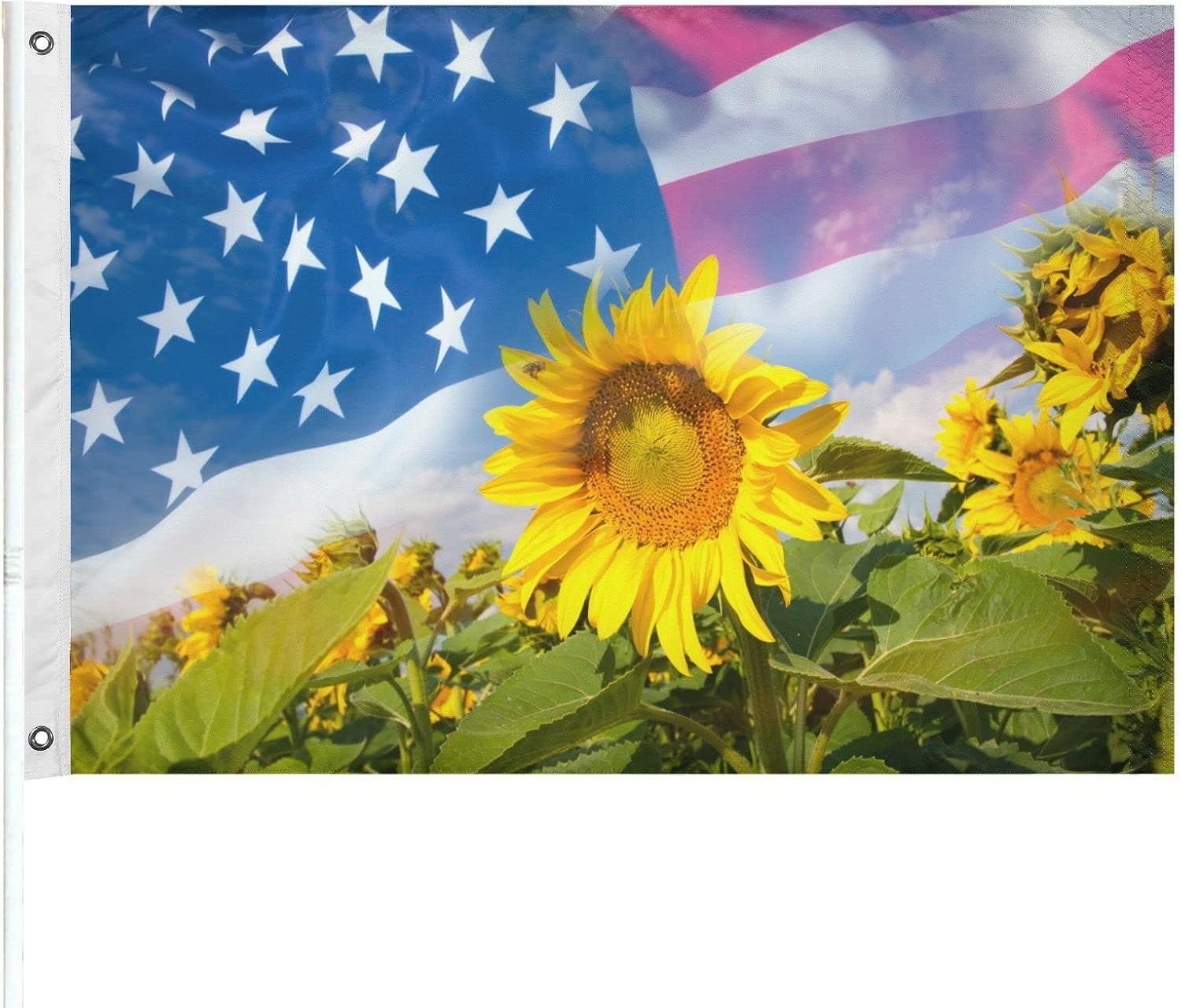 American Flag Outdoor Sunflower Field Garden Flag for Outside Funny ...