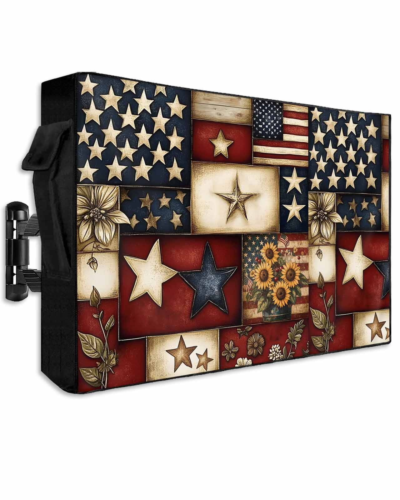 American Flag Outdoor TV Cover 30 to 32 Inch Weatherproof, Texas Star ...