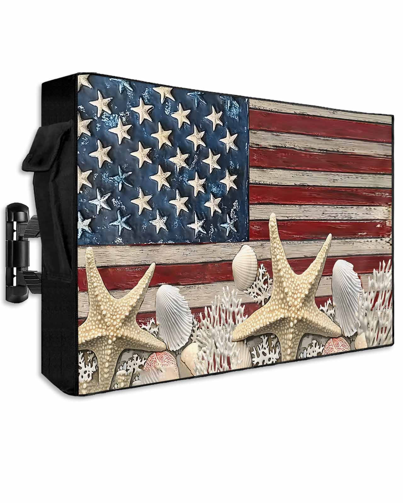 American Flag Outdoor TV Cover 60 to 65 Inch Weatherproof, Coastal ...