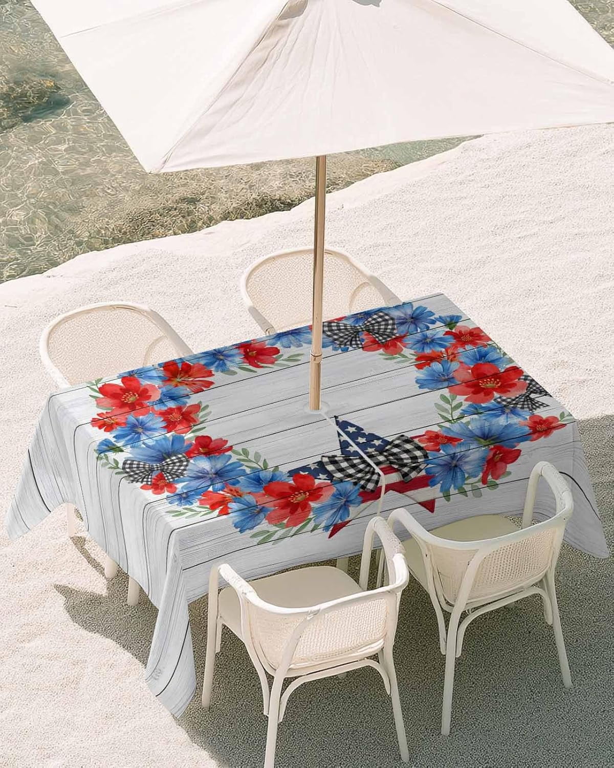 American Flag Outdoor Tablecloth 60"x84" Rectangle Tablecloth with ...