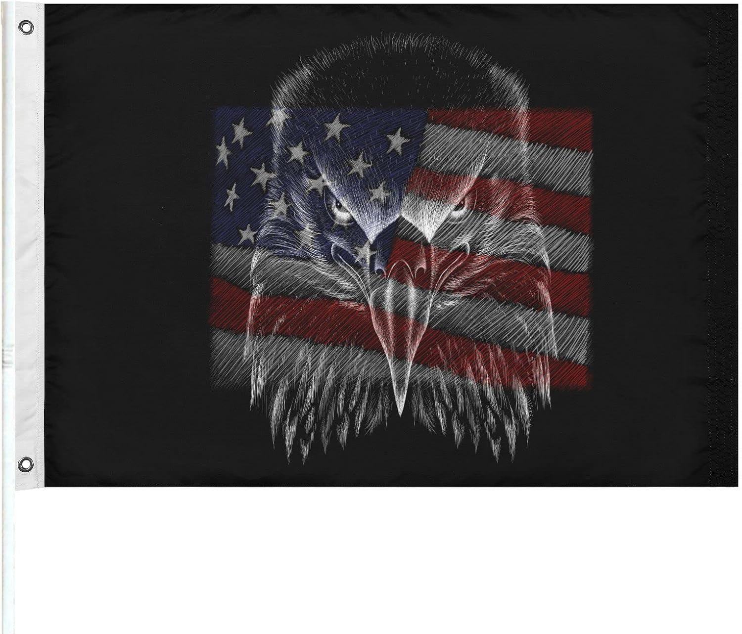 American Flag Outdoor USA Flag Hawk Garden Flag for Outside Funny Flags ...
