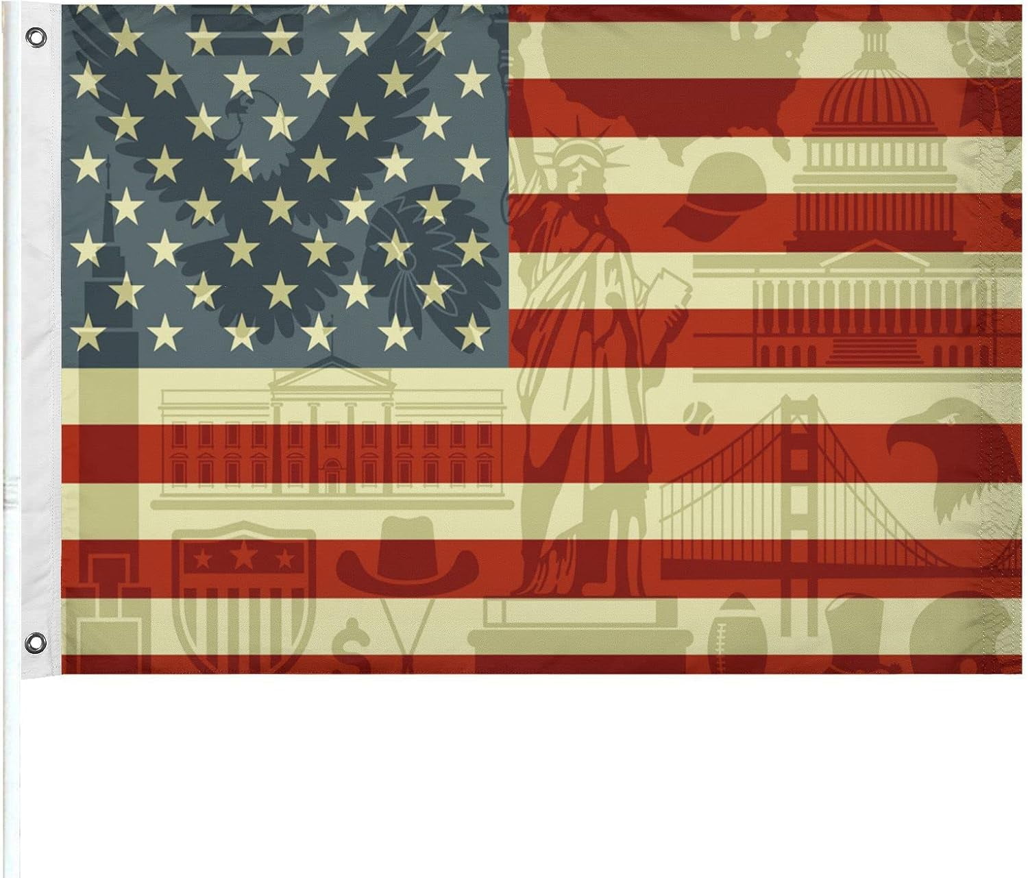 American Flag Outdoor Usa Garden Flag for Outside Funny Flags with ...