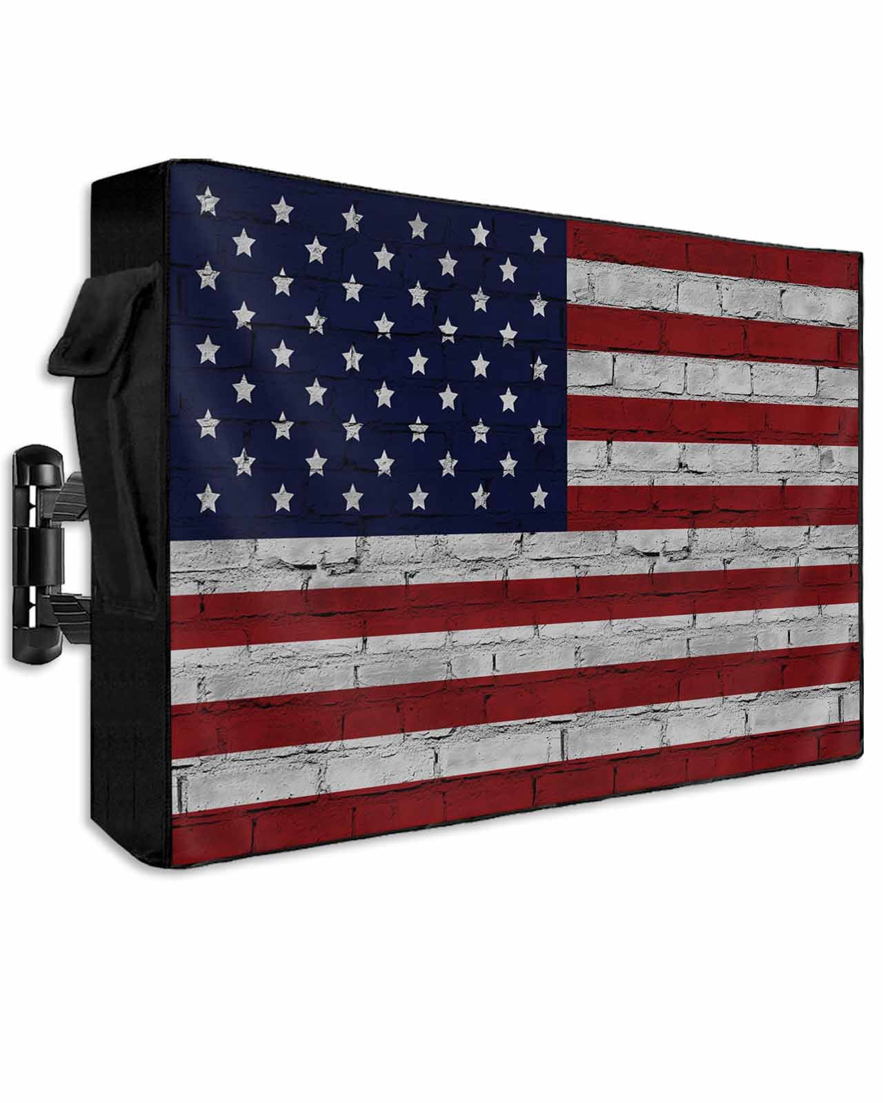 American Flag Outdoor TV Cover 40-43 Inch Weatherproof, Vintage Brick ...