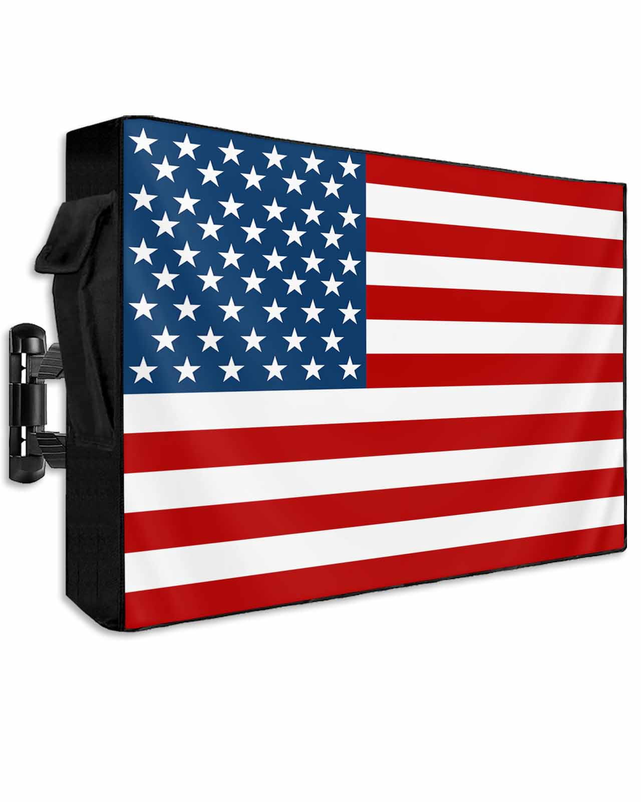 American Flag Outdoor TV Cover 70-75 Inch Weatherproof, Blue Red USA ...