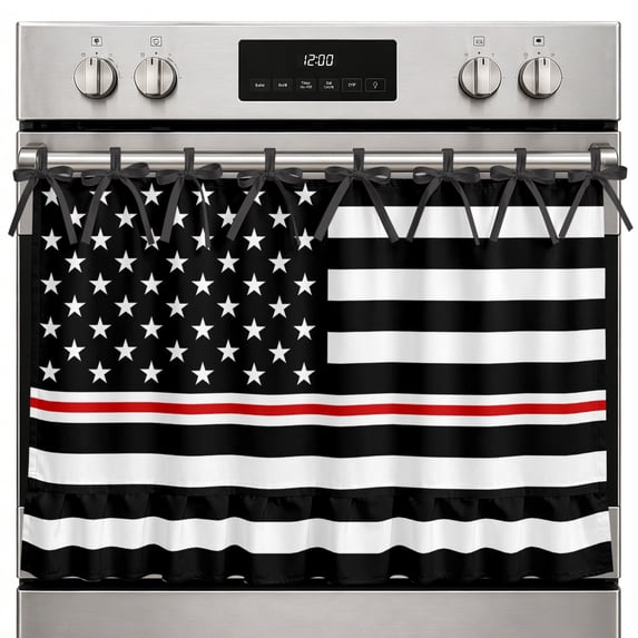 American Flag Oven Skirt Curtain For Kitchen Stove Cabinet Dishwasher
