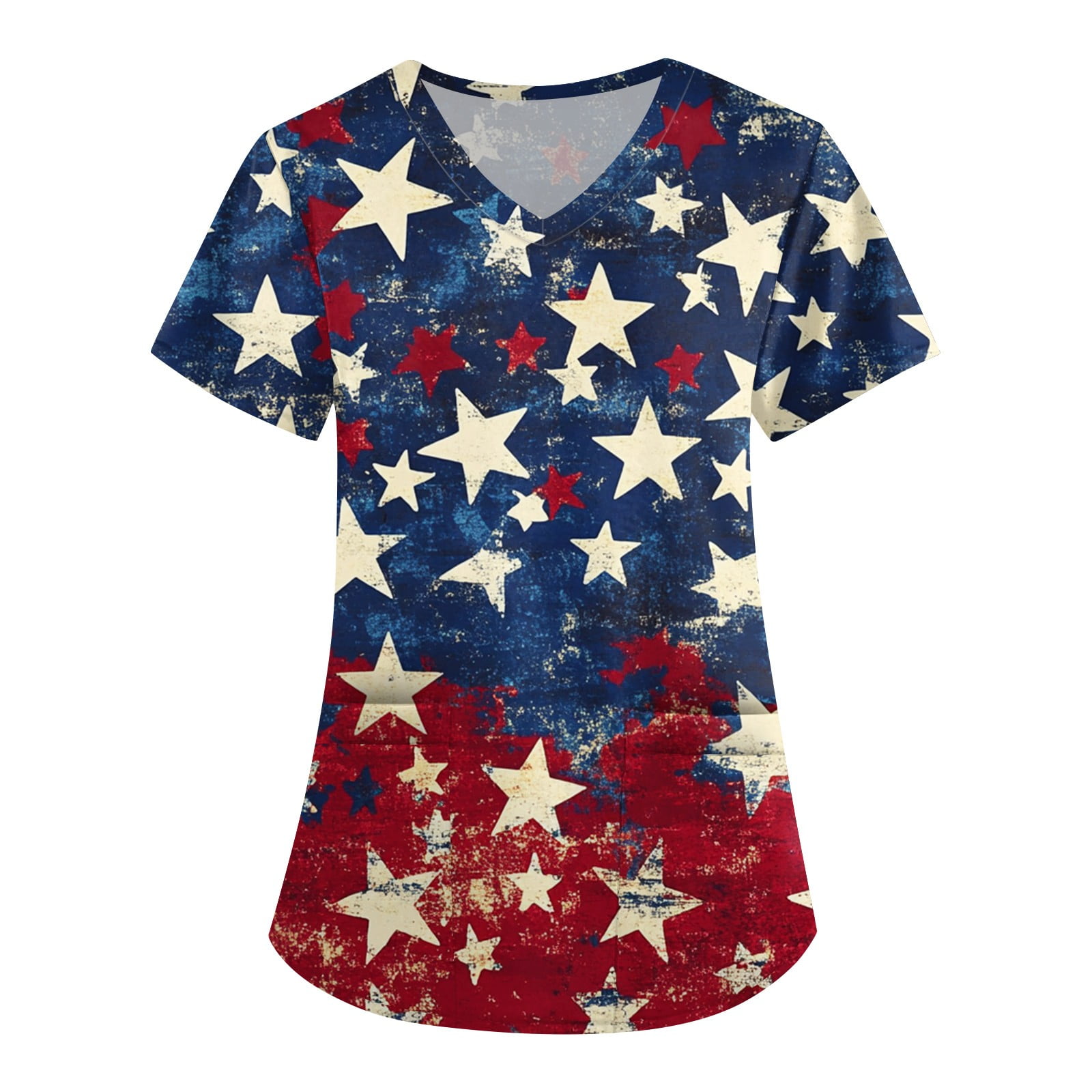 American Flag Overalls,Independence Day Themed V-Neck Scrub Tops For ...