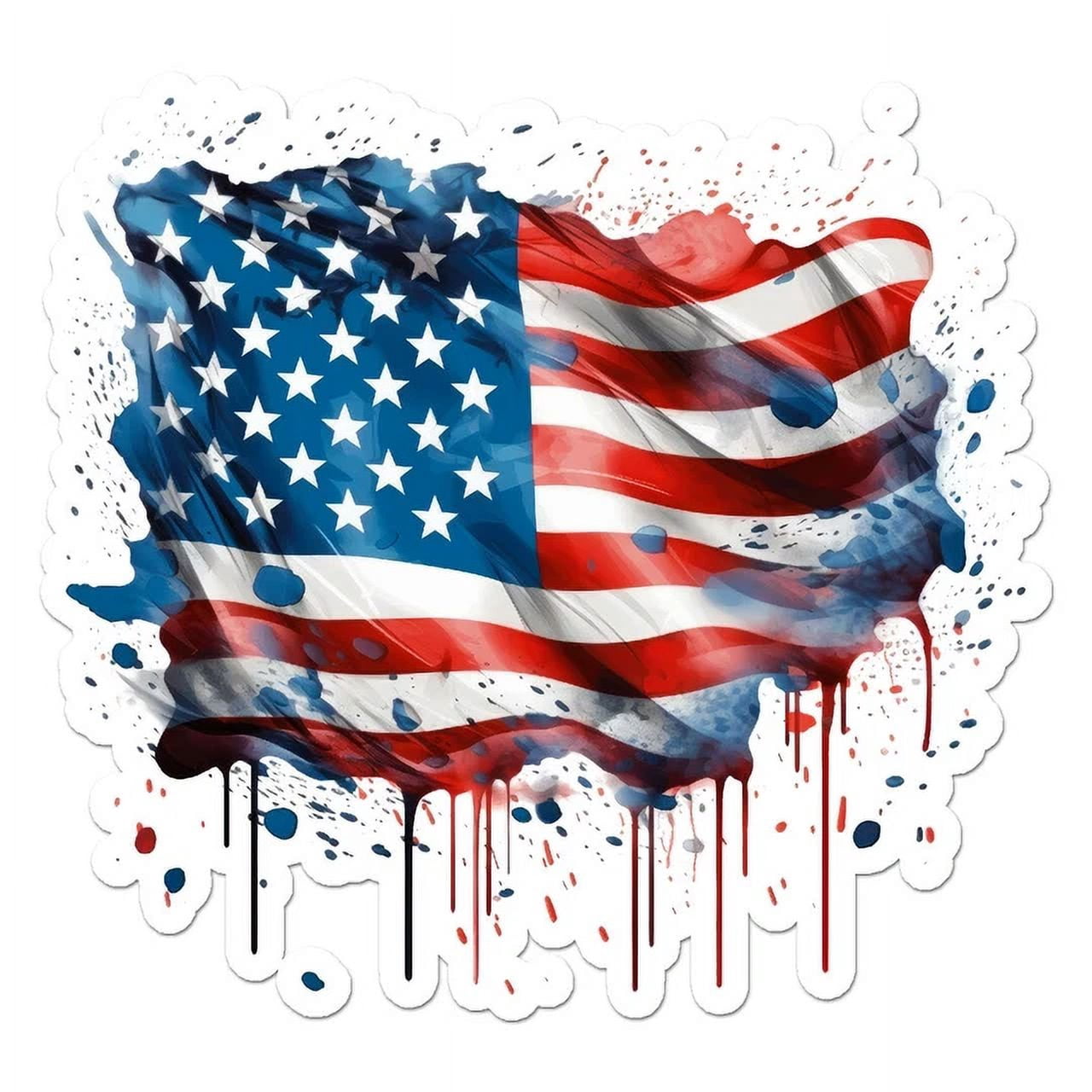 American Flag Paint Drip Sticker Phone Decal Water Bottle Stickers Car ...