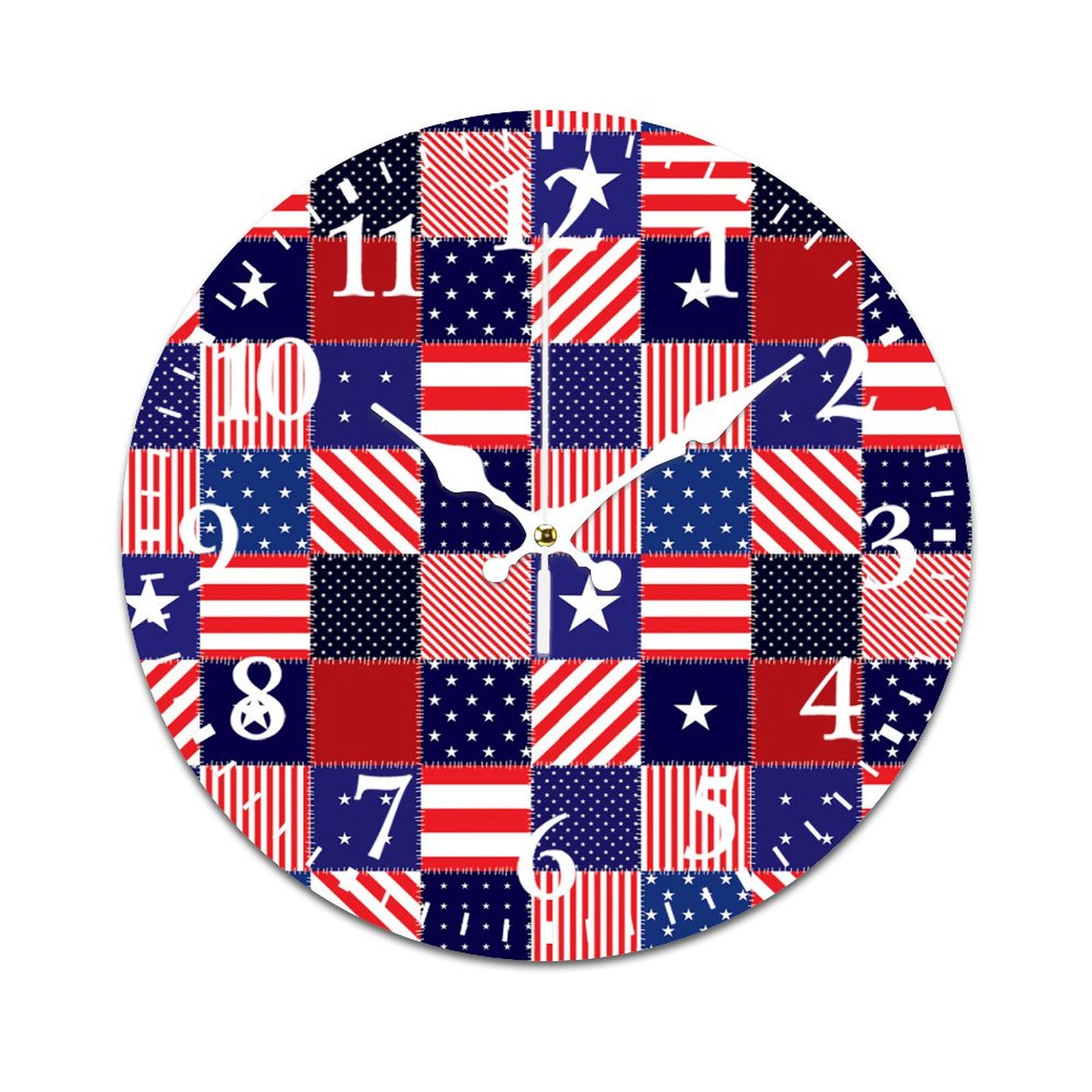 American Flag Painting Brush Style Wall Clock Modern Design Clocks Wall ...