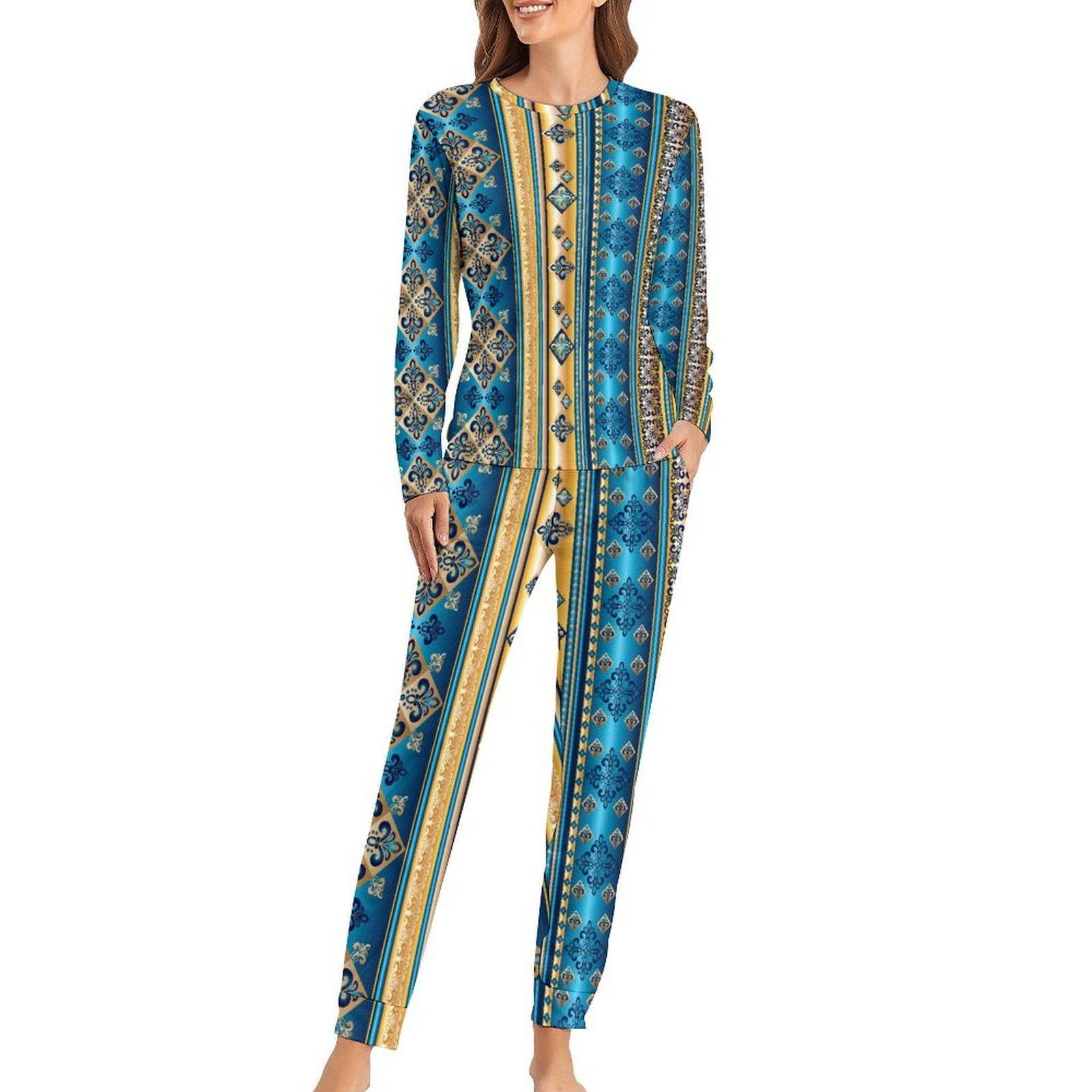 American Flag Pajama Sets Spring Black and White Fashion Sleep ...