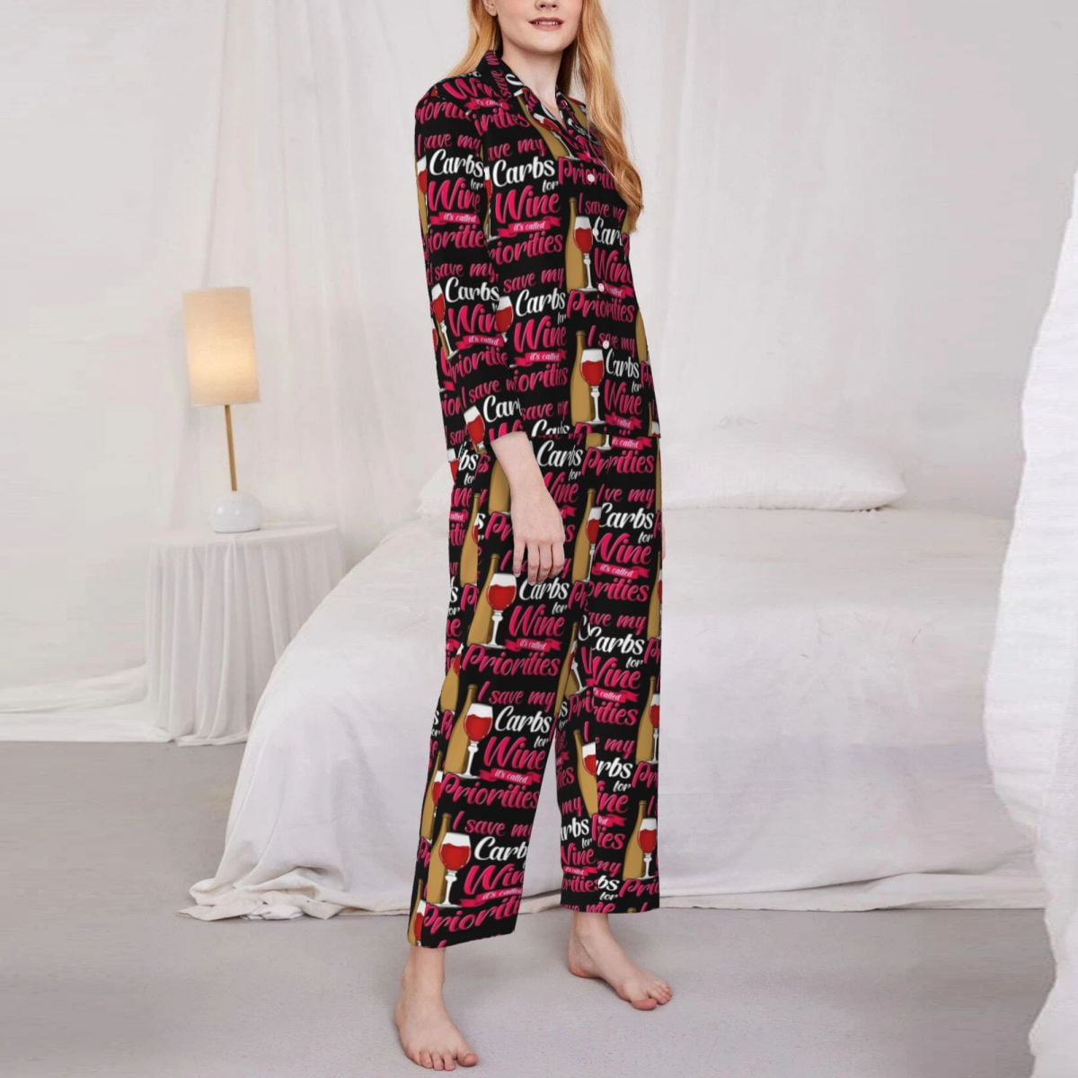 American Flag Pajama Sets Spring Black and White Fashion Sleep ...