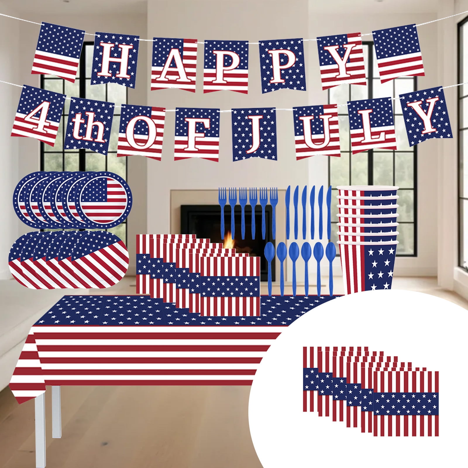 American Flag Party Decorations, 4th of July Patriotic Tableware ...