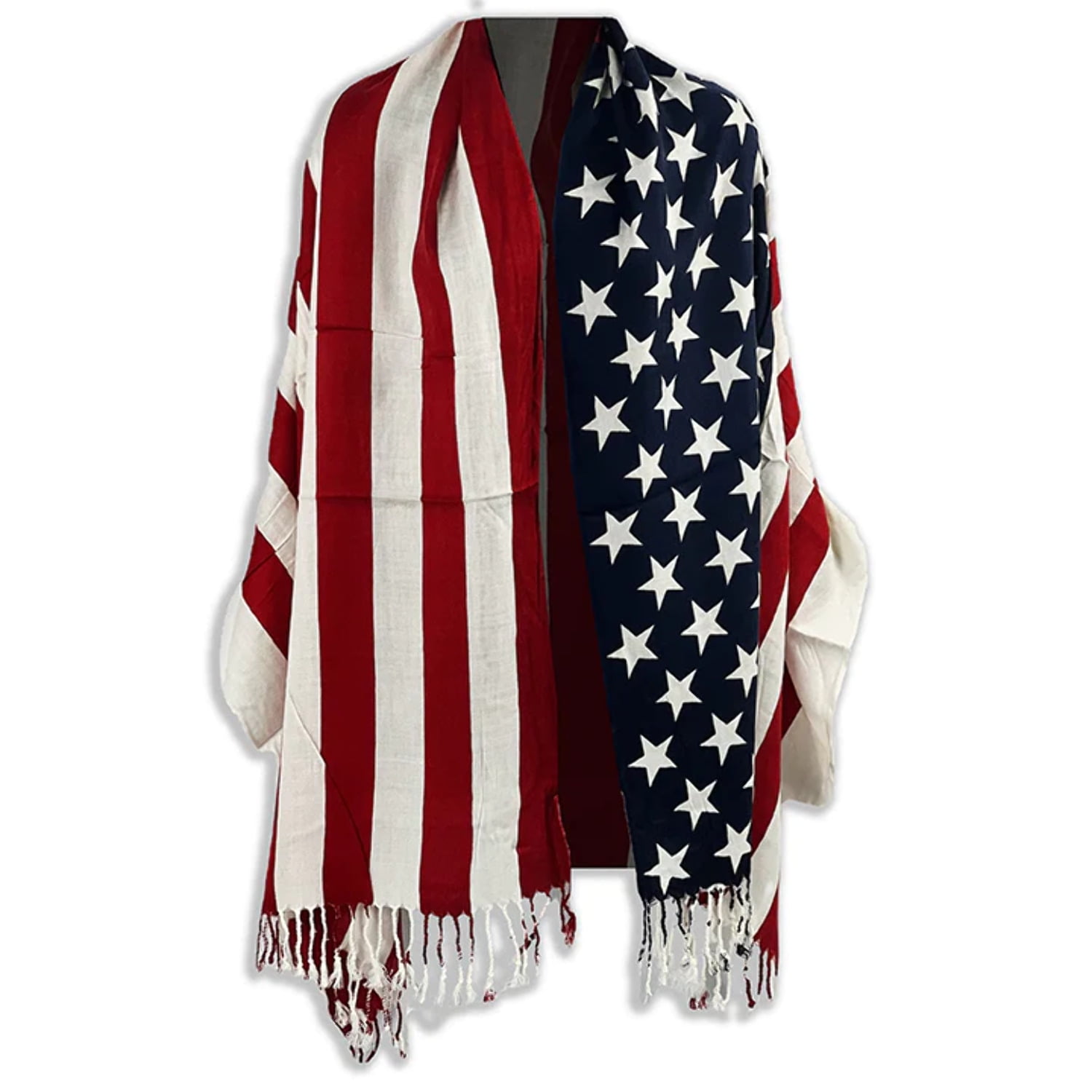 American Flag Pashmina – Soft Patriotic Shawl Wrap, USA Stars Stripes ...