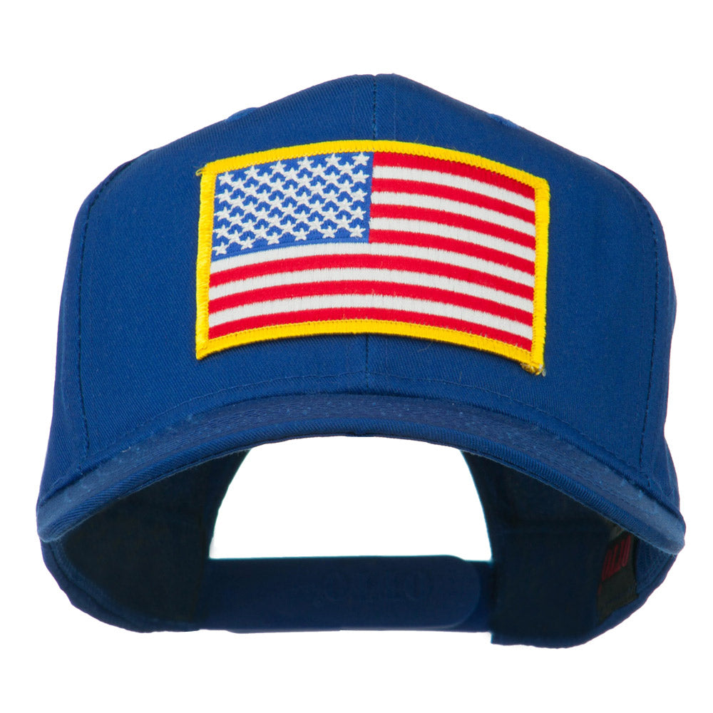 American Flag Patched High Profile Cap - Royal OSFM - Walmart.com