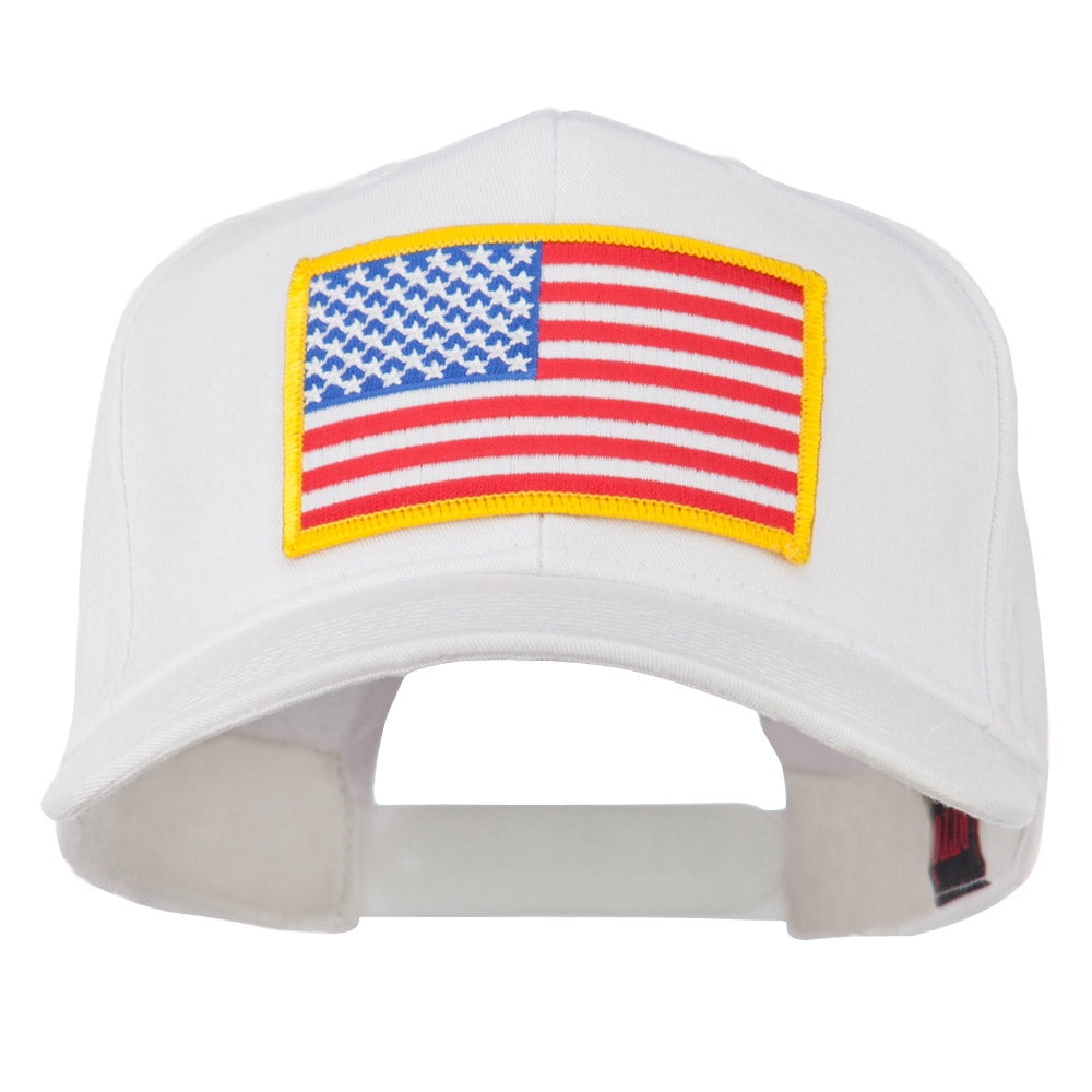 American Flag Patched High Profile Cap - White OSFM - Walmart.com