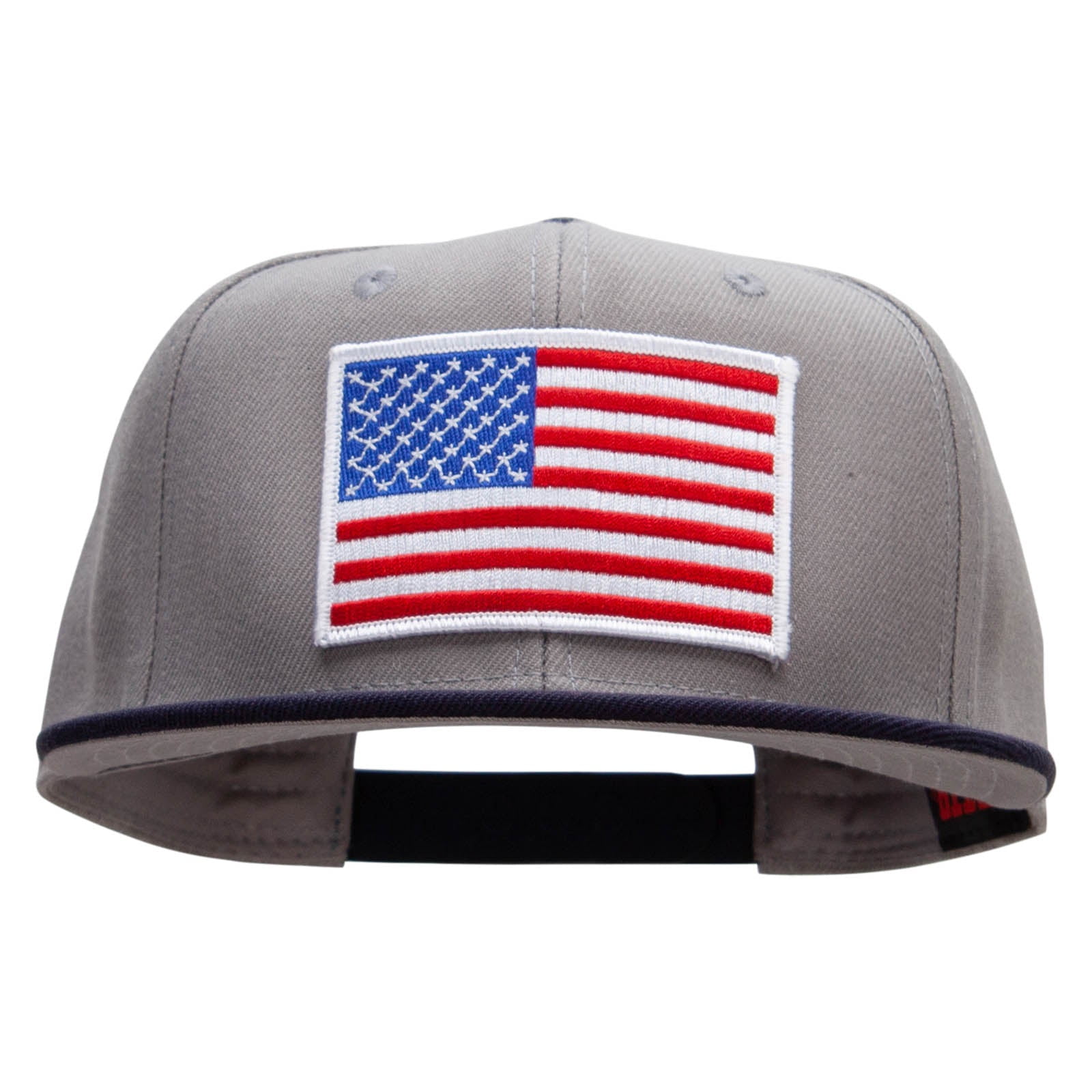 American Flag Patched Two Tone Snapback - Grey Navy OSFM - Walmart.com
