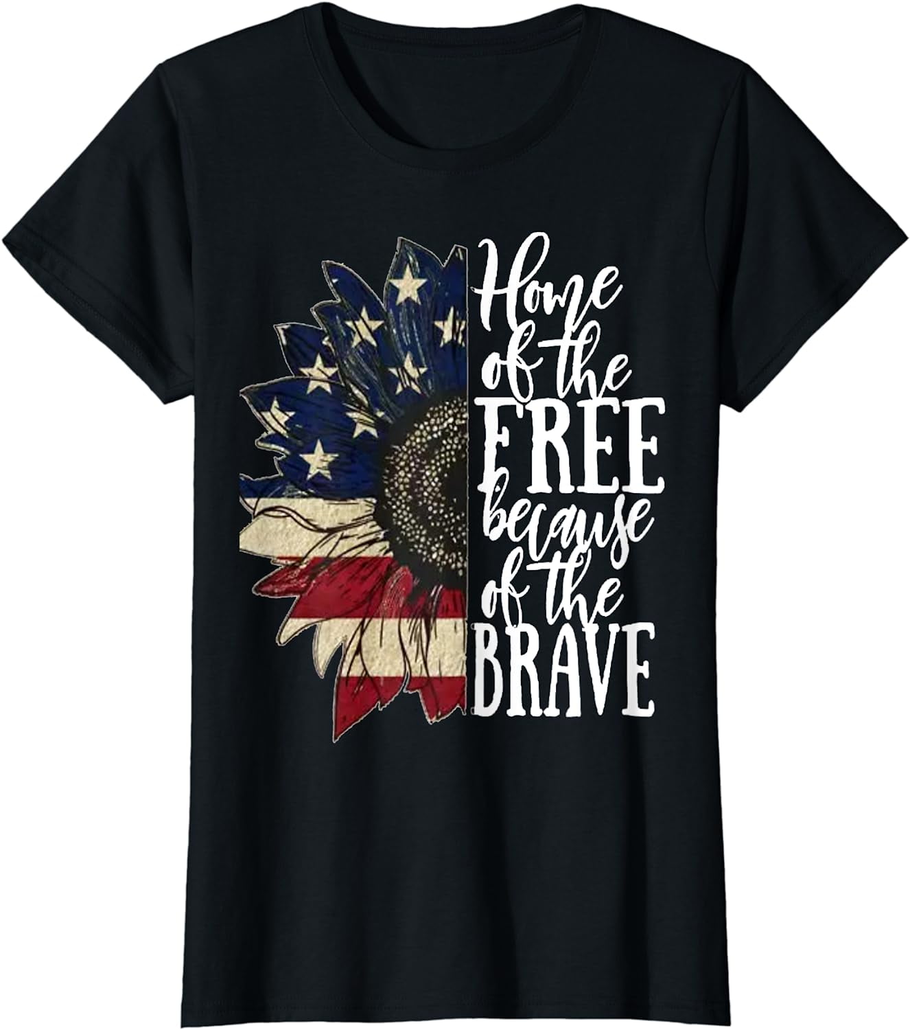 American Flag Patriot home of the free because of the brave T-Shirt ...