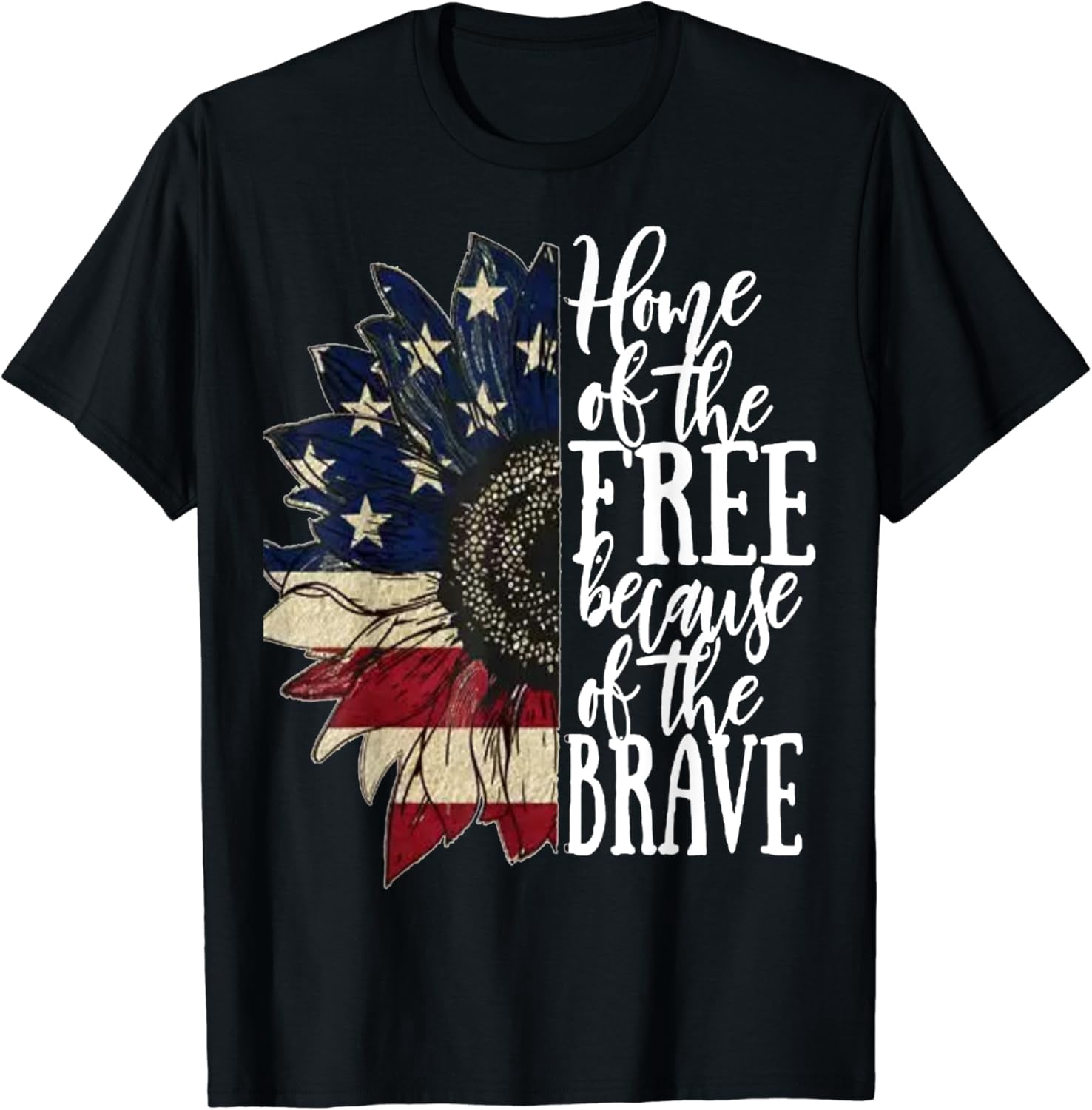 American Flag Patriot home of the free because of the brave T-Shirt ...