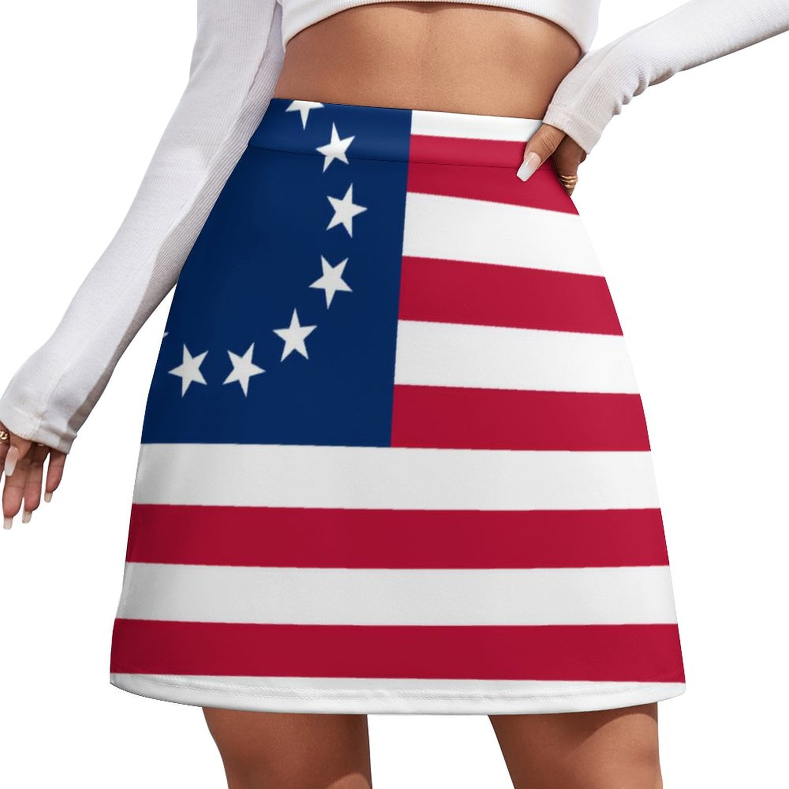 American Flag Patriotic A-line Skirt Stars and Stripes Harajuku Casual ...