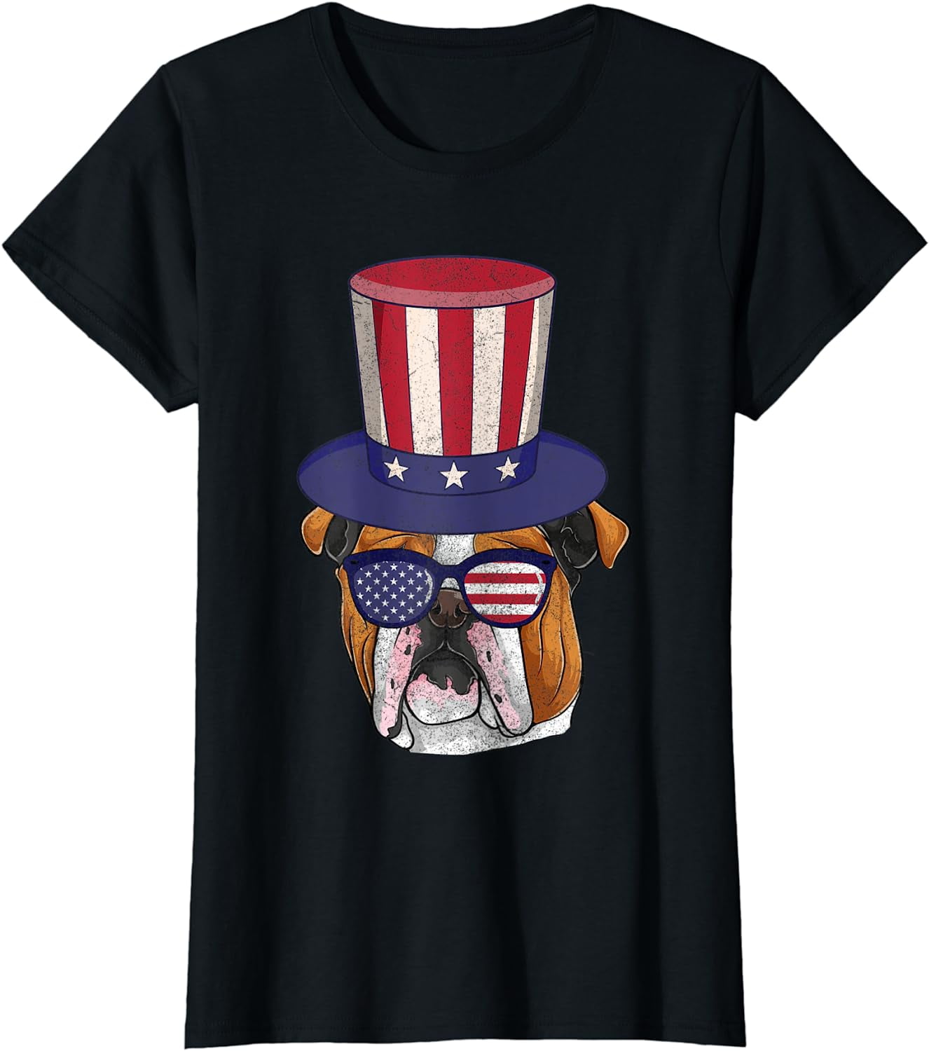 American Flag Patriotic Bulldog Mom Dad Apparel, 4th Of July T-Shirt ...