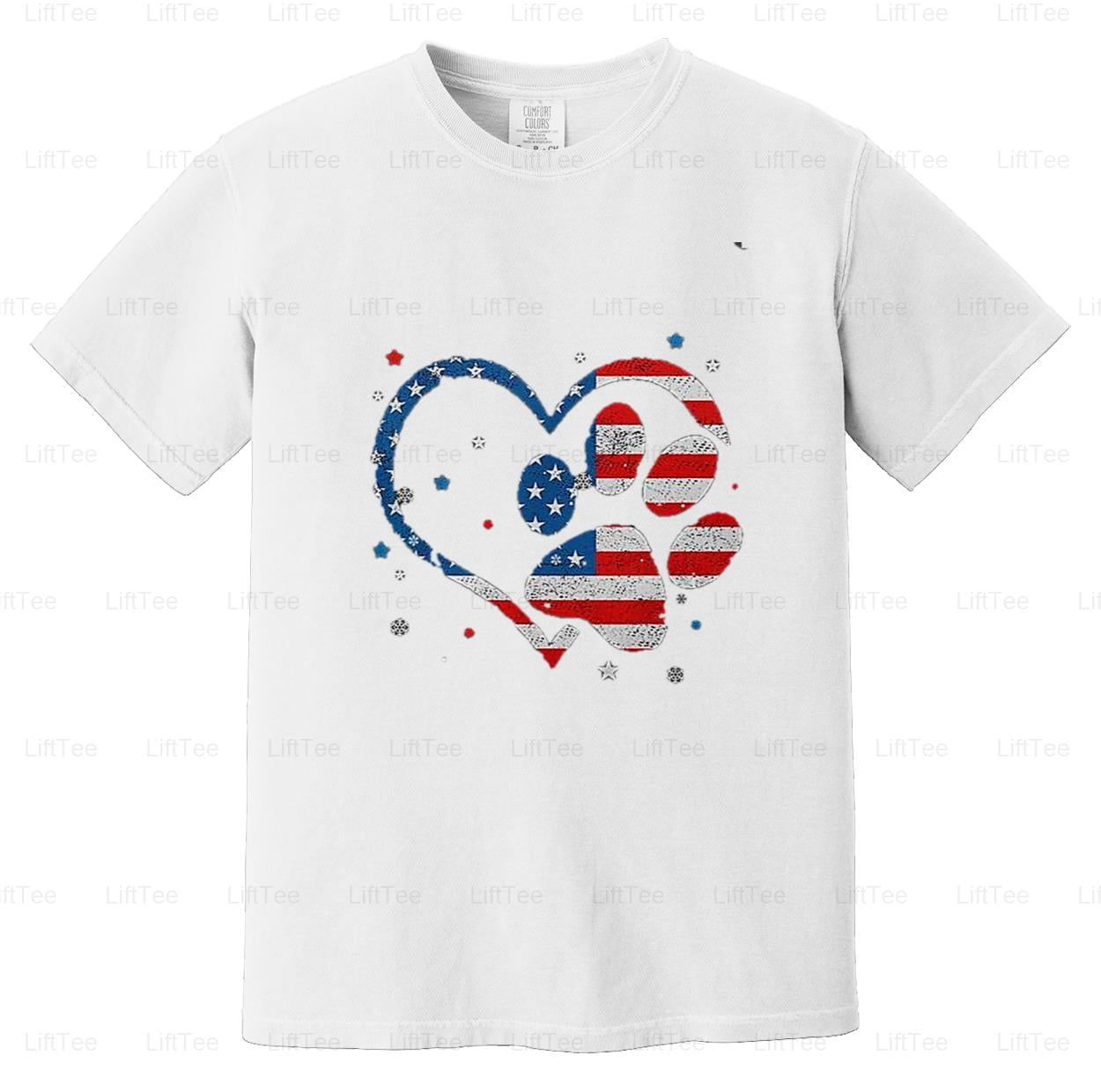 American Flag Patriotic Dog Cat Paw Print 4th July Pet Lover USA Animal ...