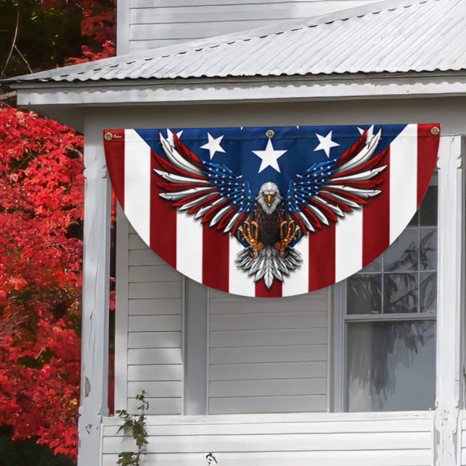 American Flag Patriotic Eagle American Non-Pleated Fan Flag Suitable ...
