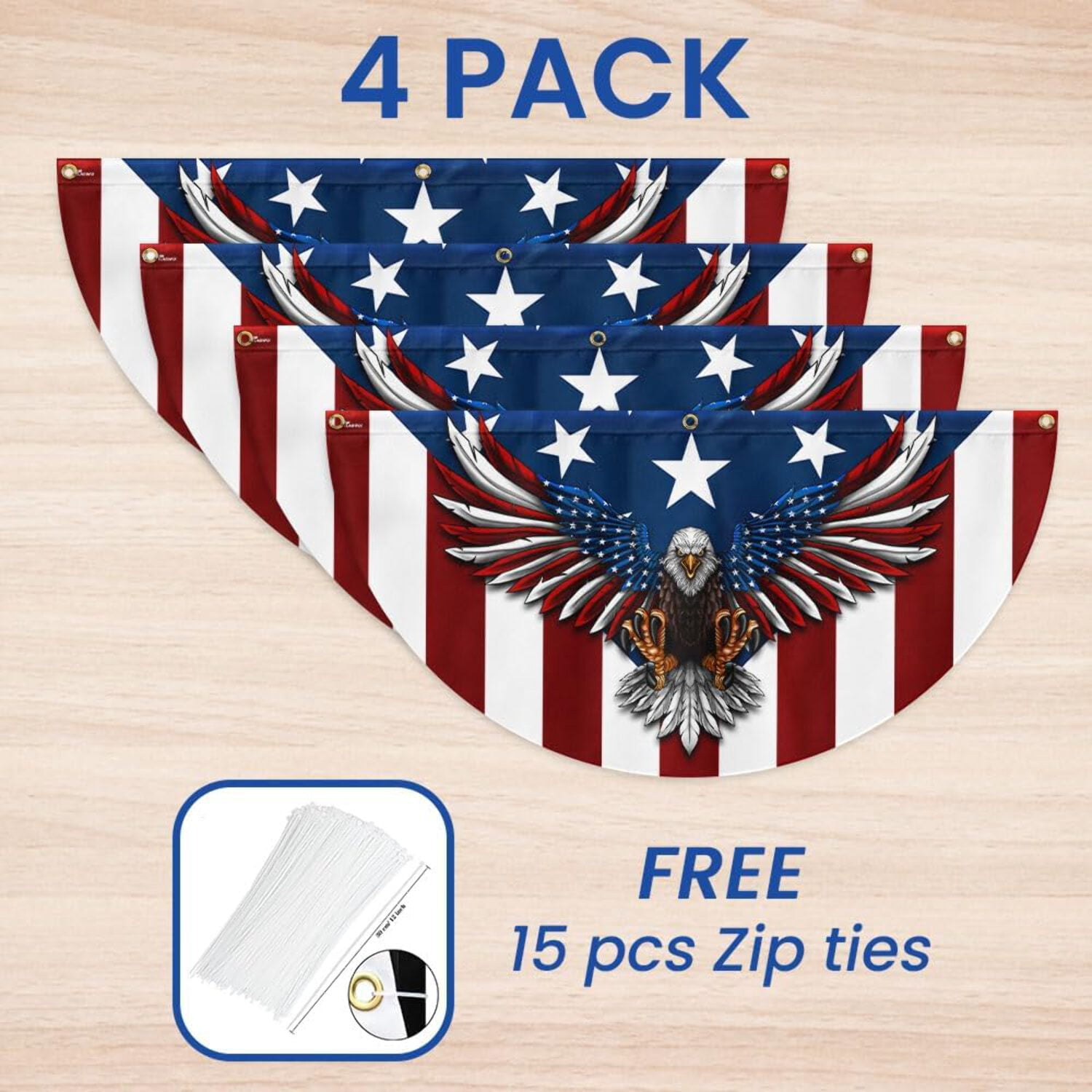 American Flag Patriotic Eagle American Non-Pleated Fan Flag Suitable ...