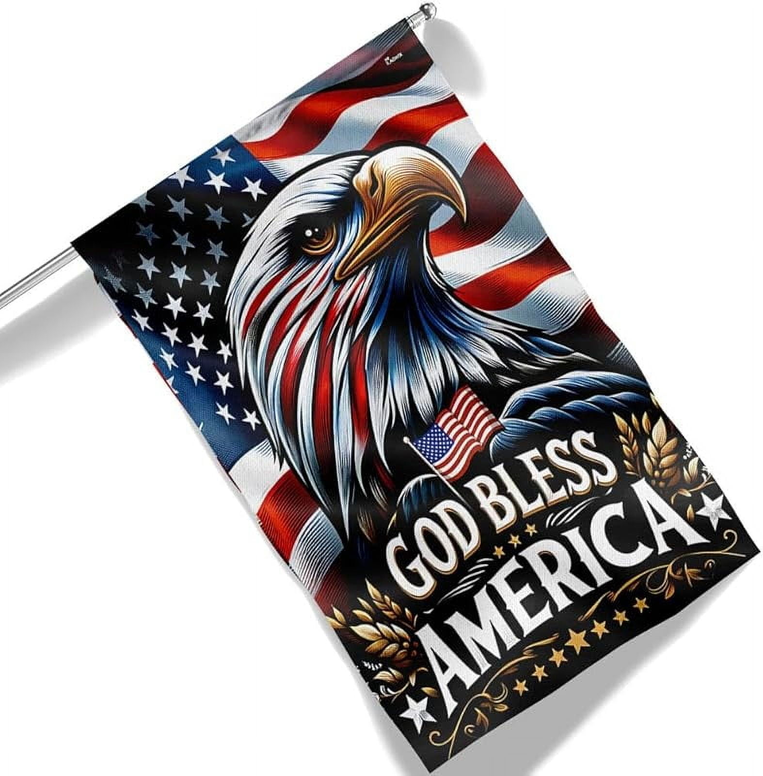 American Flag-Patriotic Eagle God Bless America Flag , Garden Flag USA ...