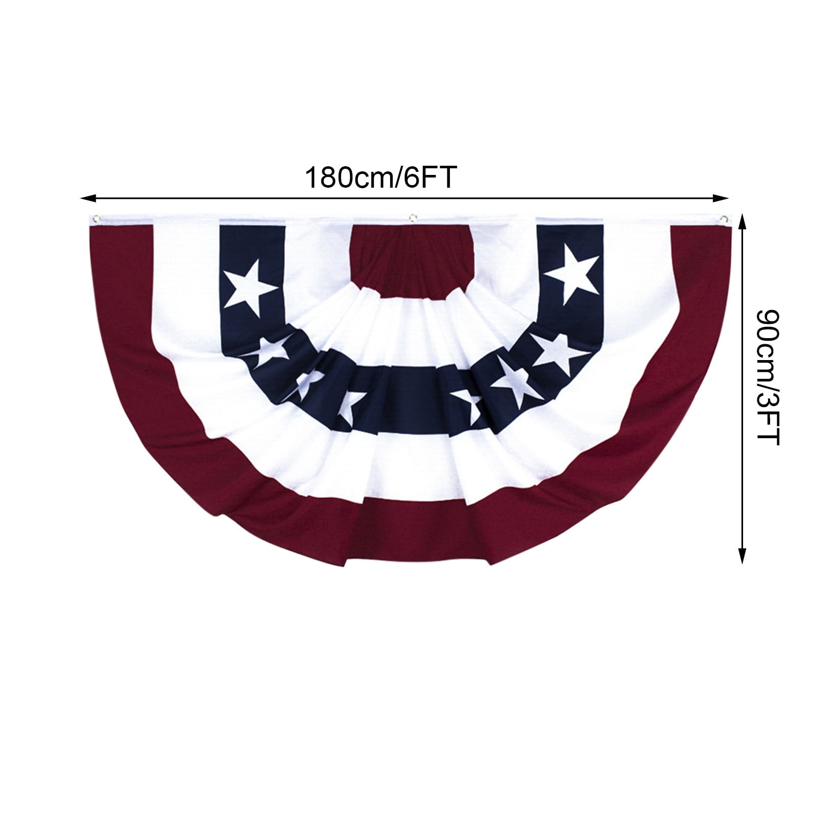American Flag Patriotic Half Fan Banner Flag Memorial Day Party Decor ...