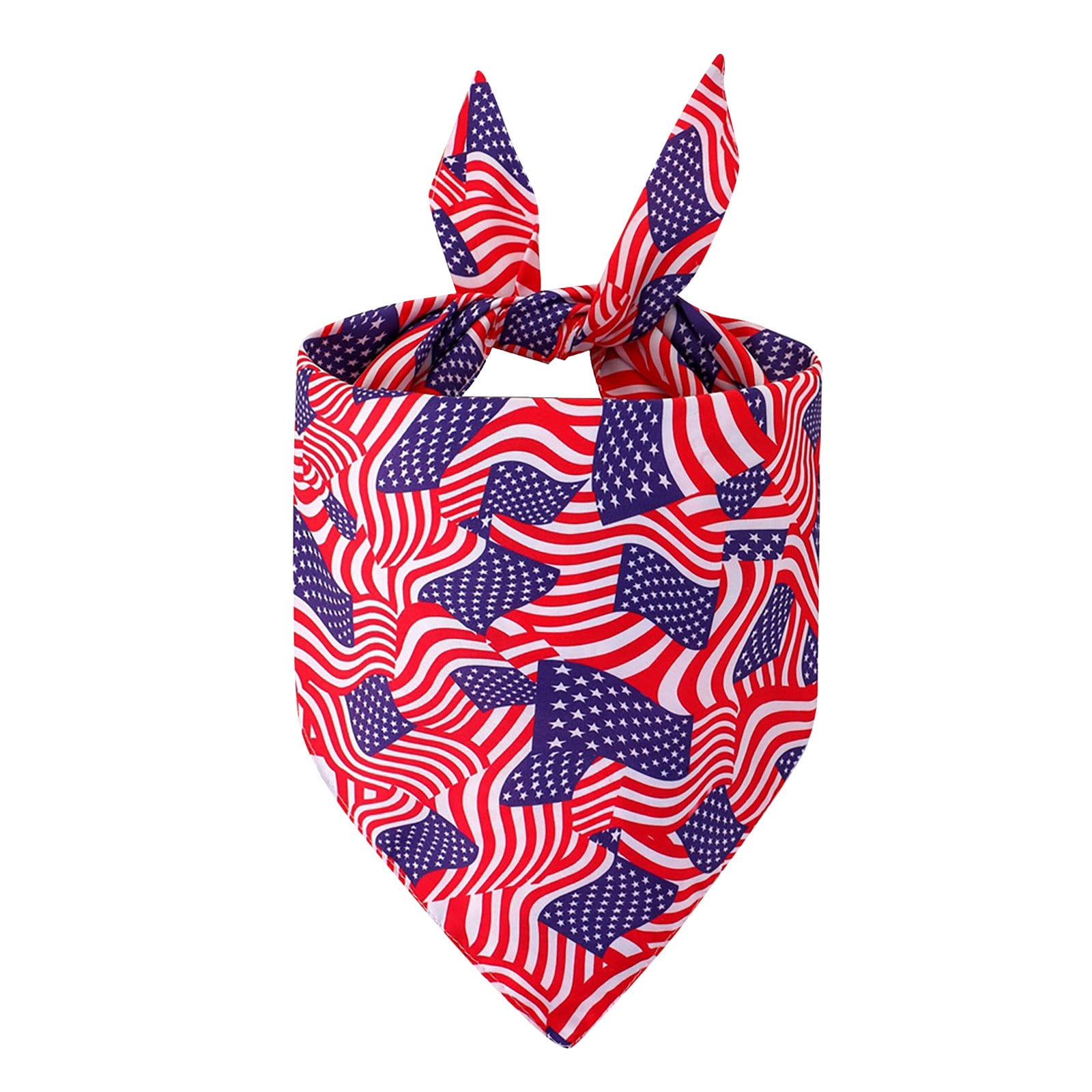 American Flag Patriotic Independence Holiday Bandana, 6 Inch Double Pet ...