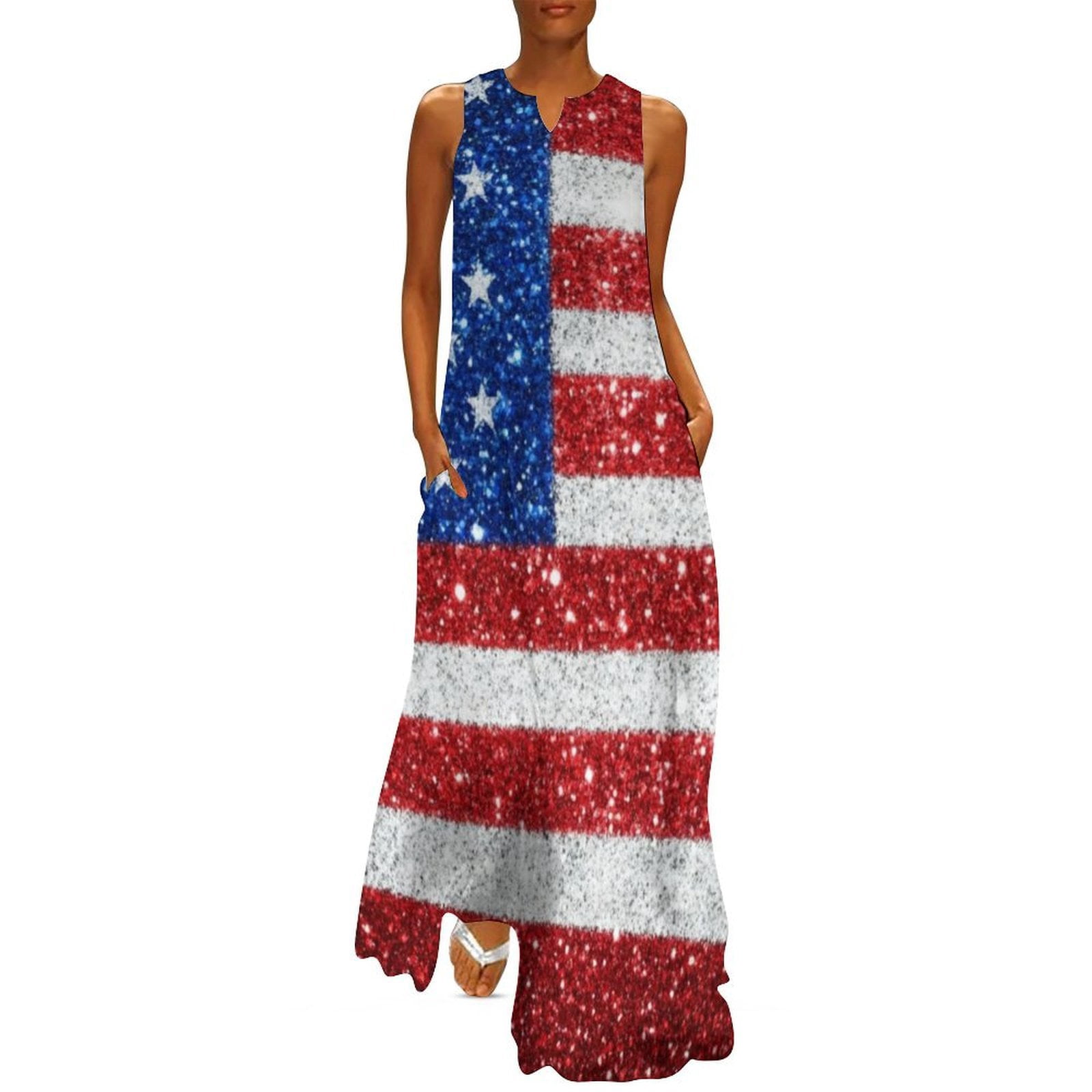American Flag Patriotic Long Dress luxury evening dresses women ...