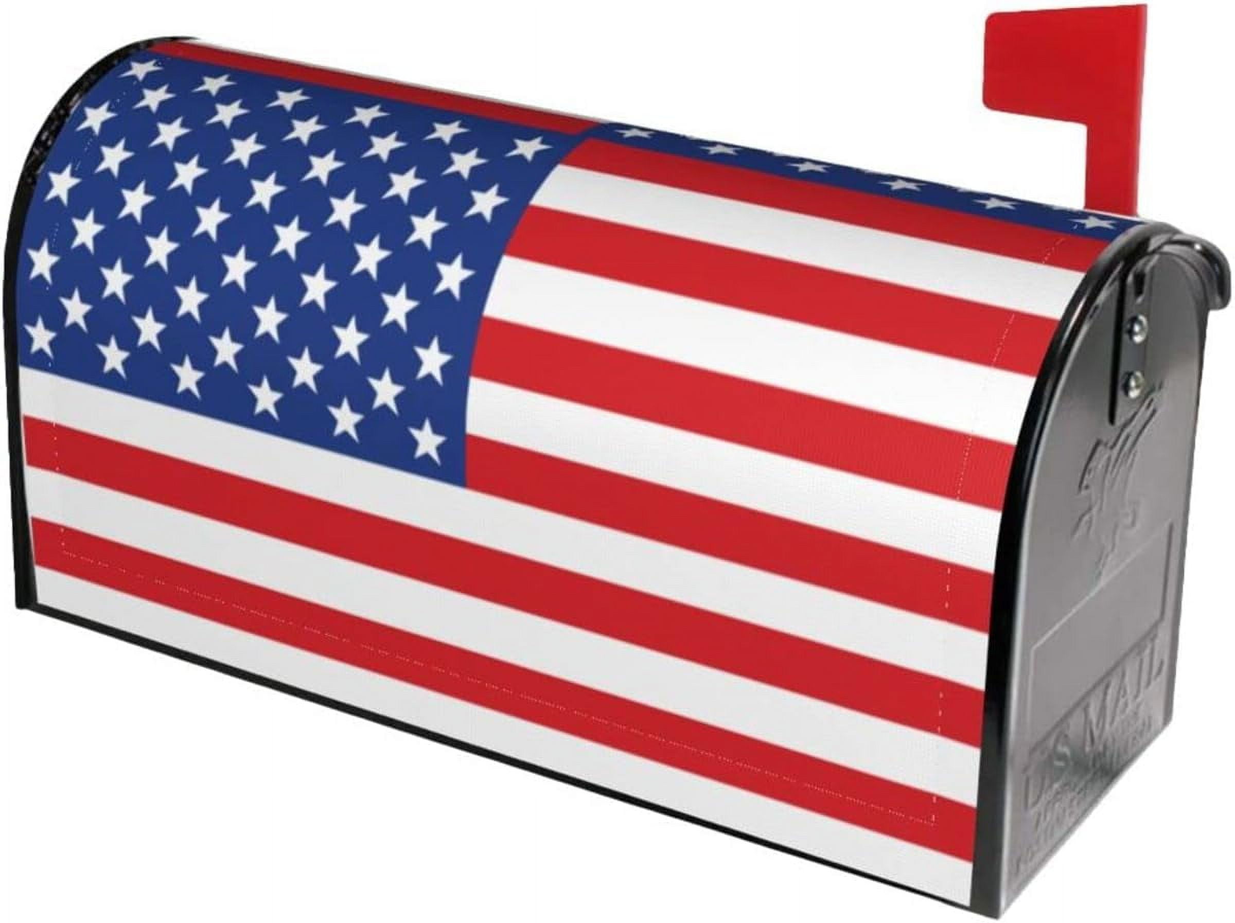 American Flag Patriotic Mailbox Covers Magnetic Post Box Cover Wraps ...