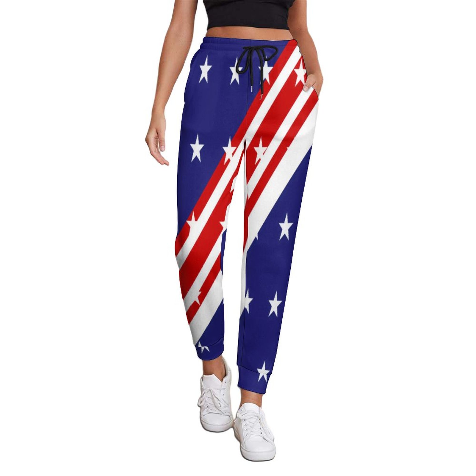 American Flag Patriotic Pants Female Stars and Stripes Capri Aesthetic ...