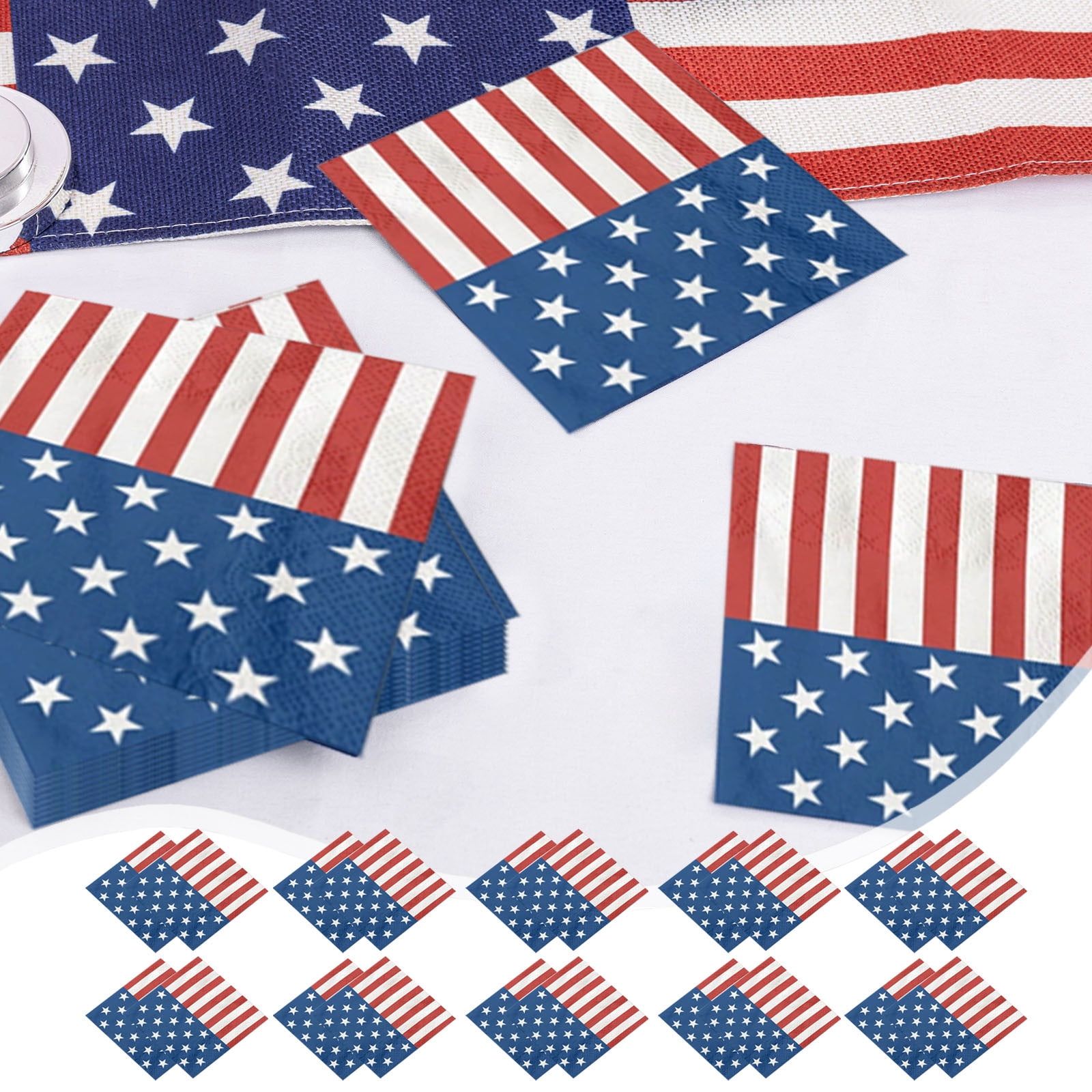 American Flag Patriotic Party Supplies Set - 20 Piece Disposable Paper ...