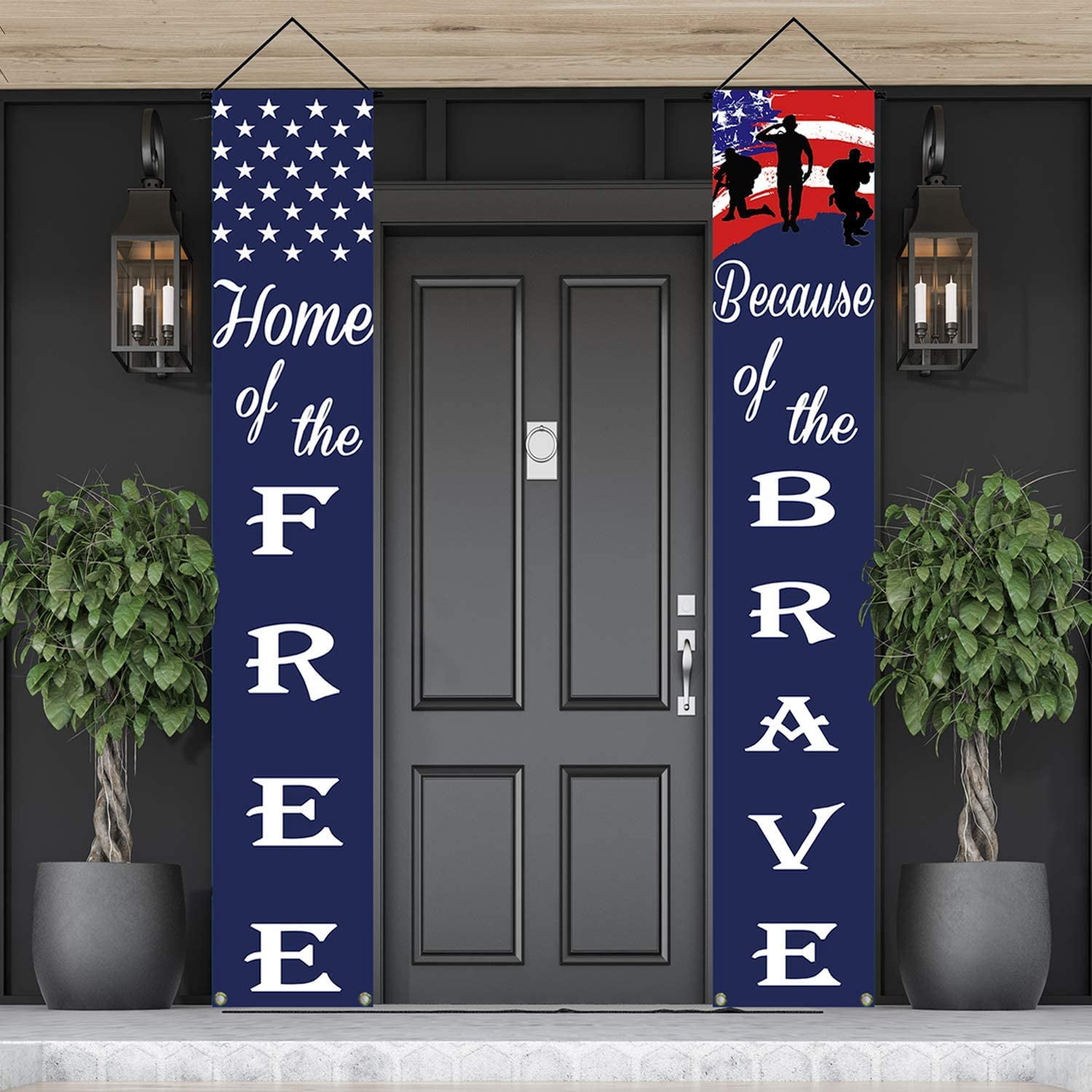 Futhstar Patriotic Soldier Porch Sign Banners for Memorial Day ...