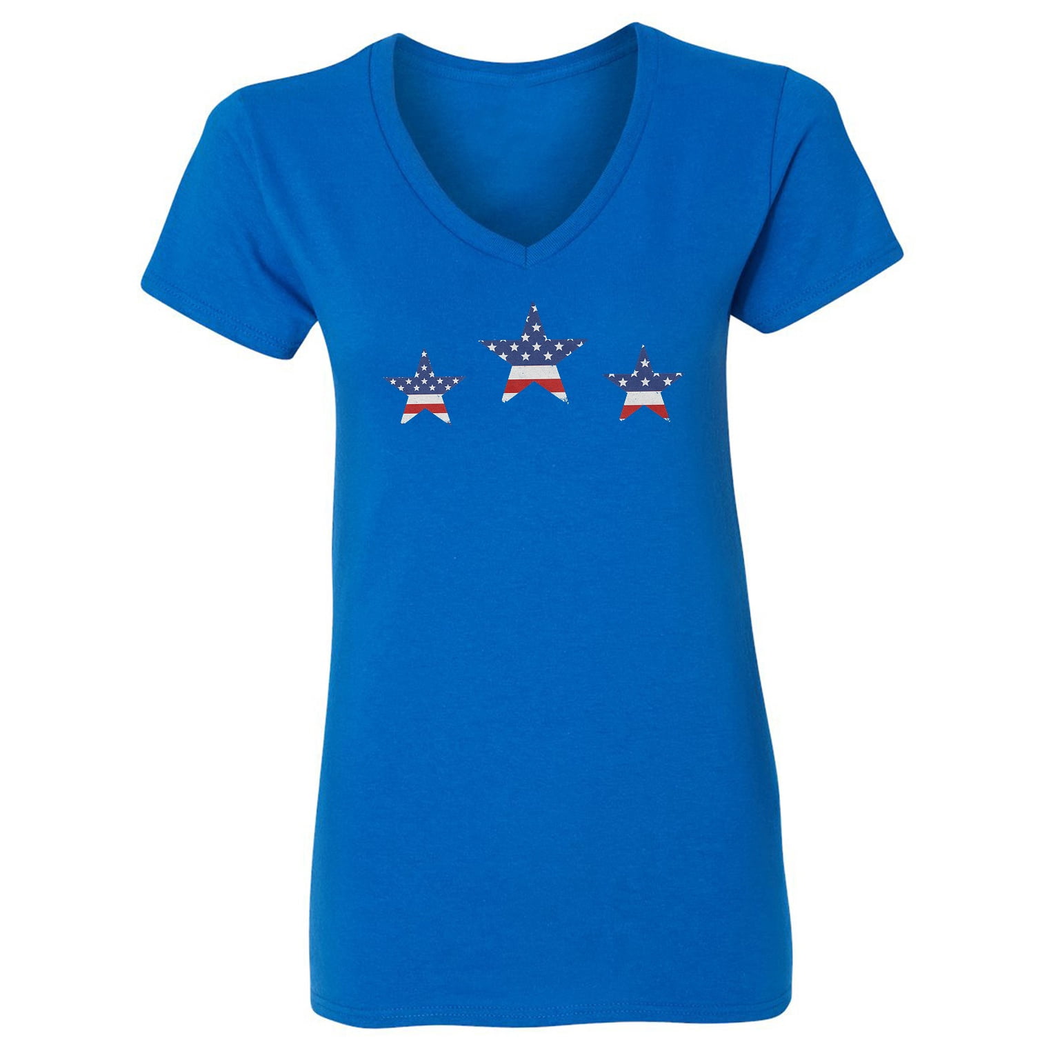 American Flag Patriotic Stars - 4th of July Freedom Ladies' V-Neck ...