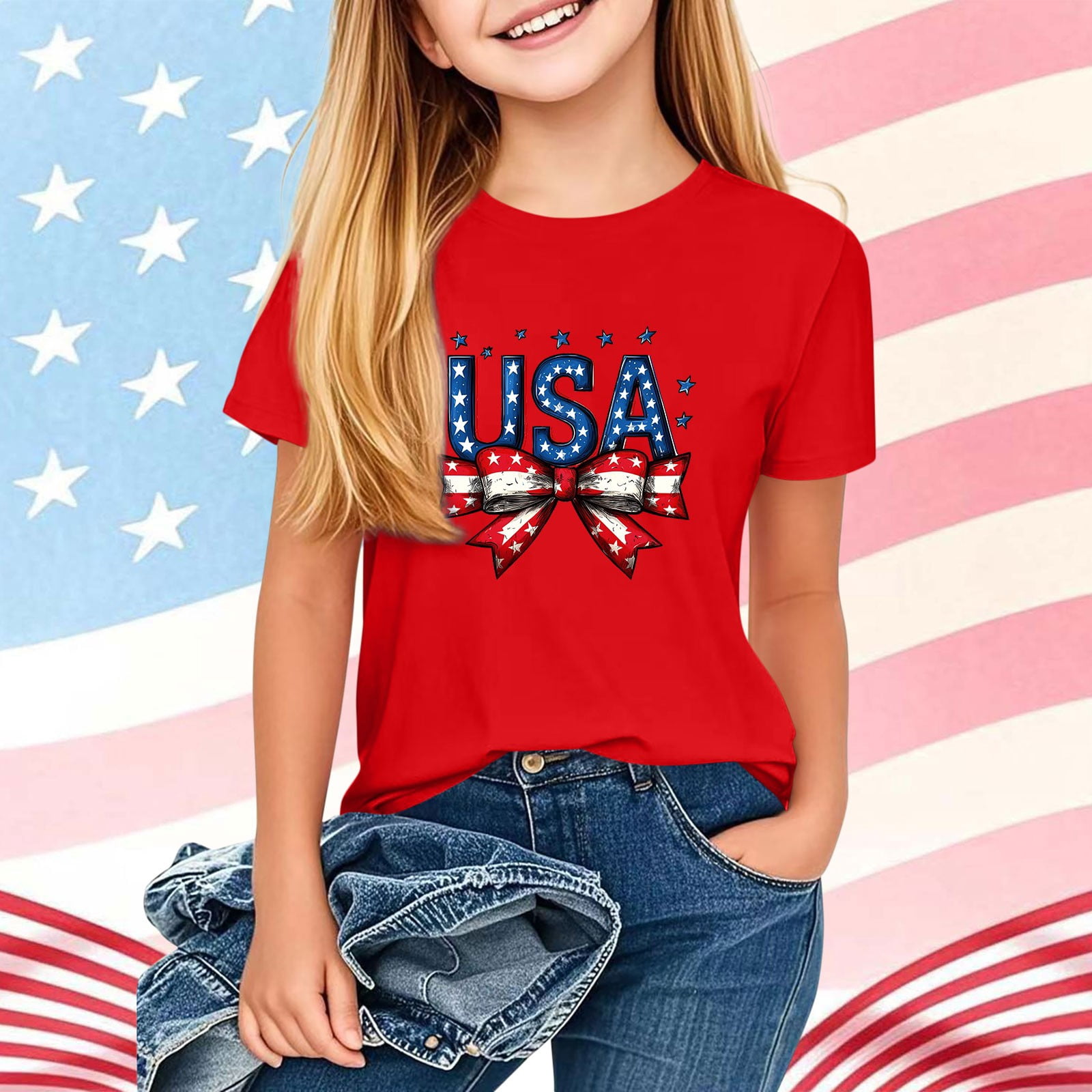 American Flag Patriotic T-Shirts For Boys Girls USA Independence day ...
