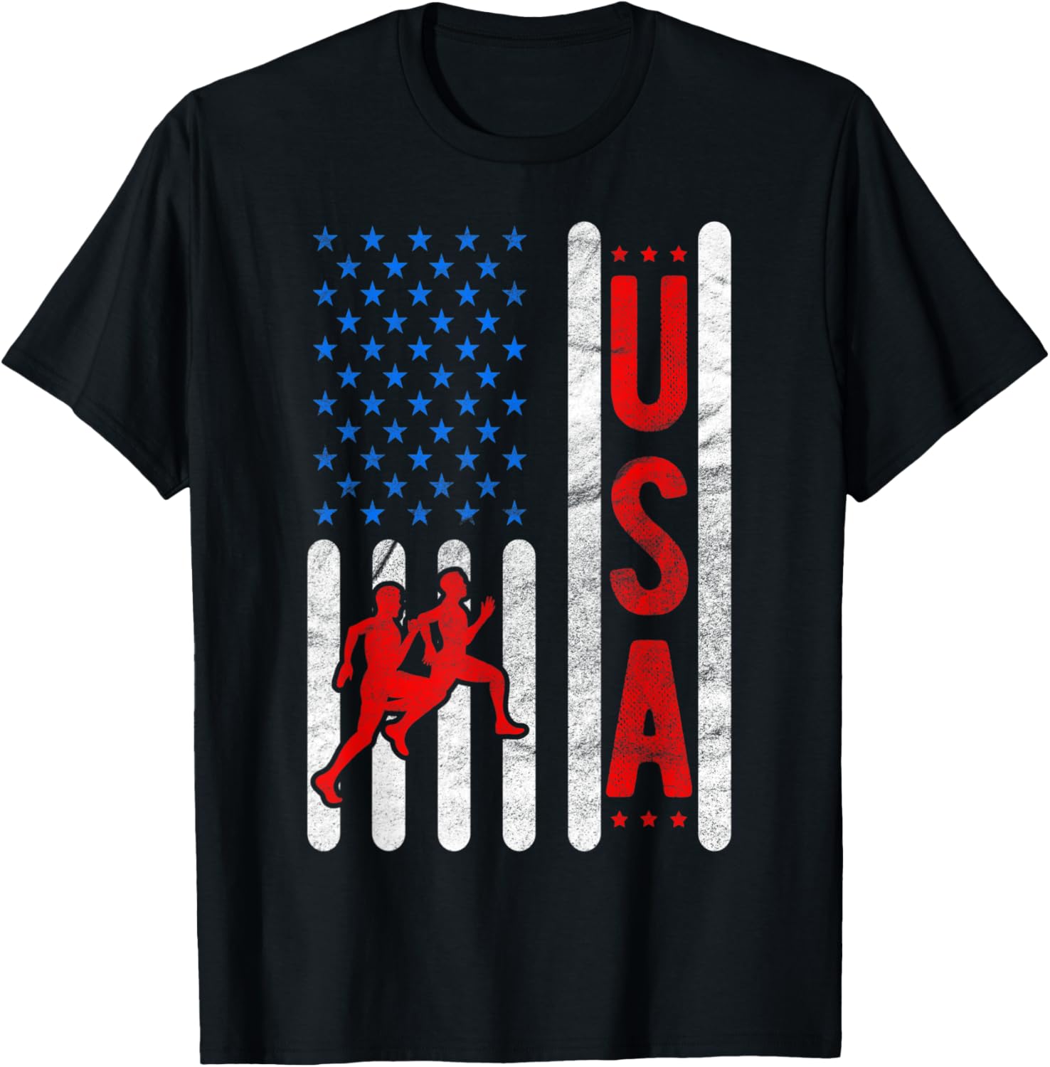 American Flag Patriotic USA Men Women Track and field T-Shirt - Walmart.com