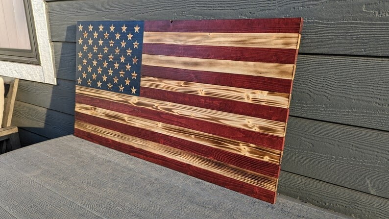 American Flag, Patriotic, Wall Art, Challenge , Wooden Wavy US Flag ...