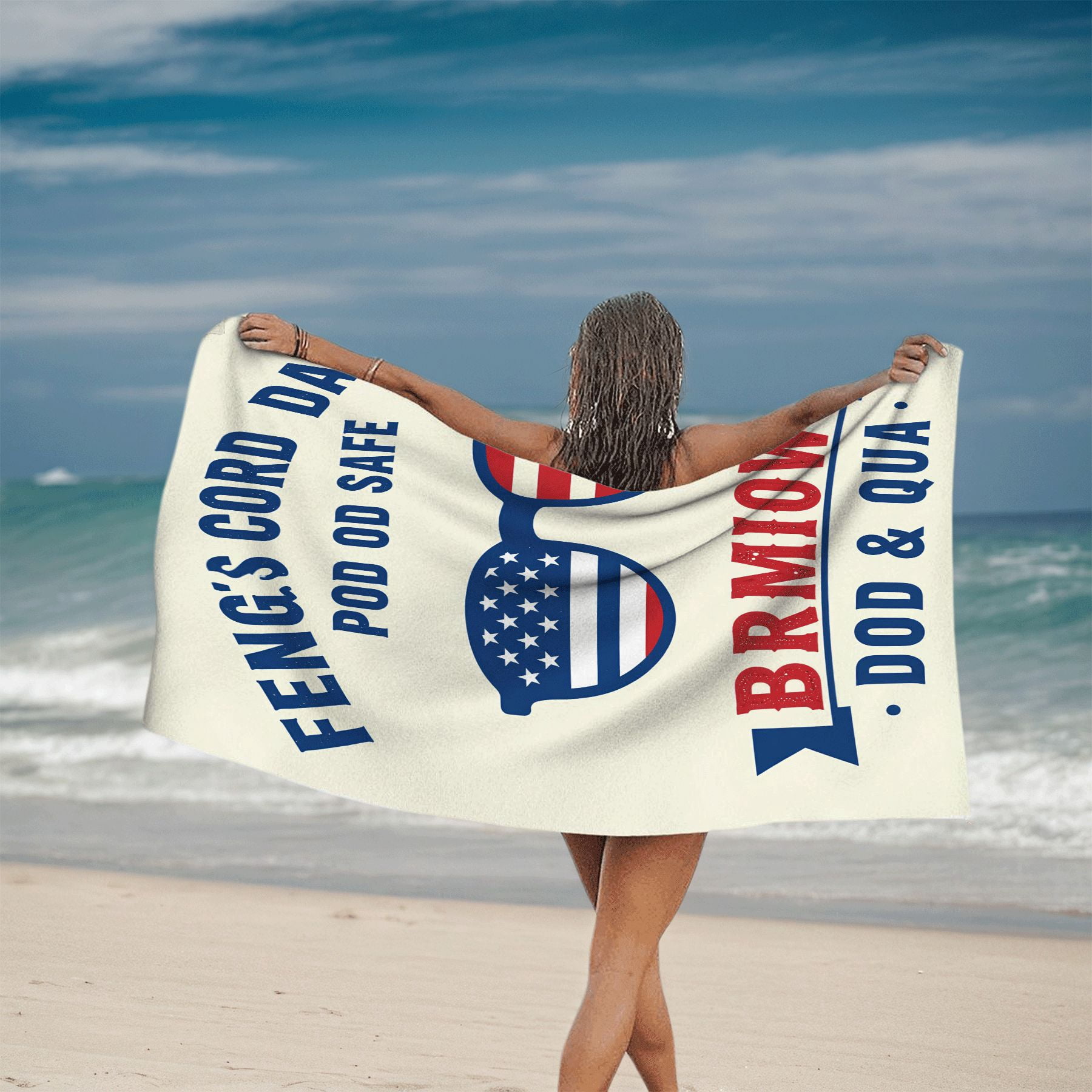 American Flag Pattern Beach Towel - Perfect for Pool Travel and Bathing ...