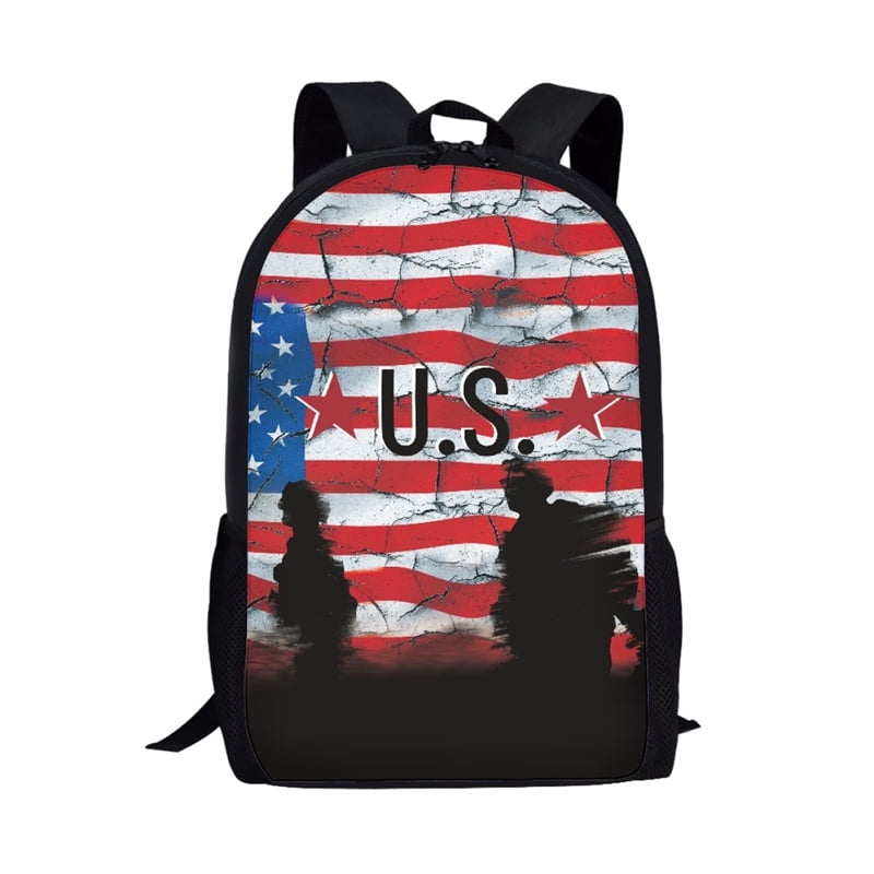American Flag Pattern Print Backpack for Student Bag Book Bag Teenager ...