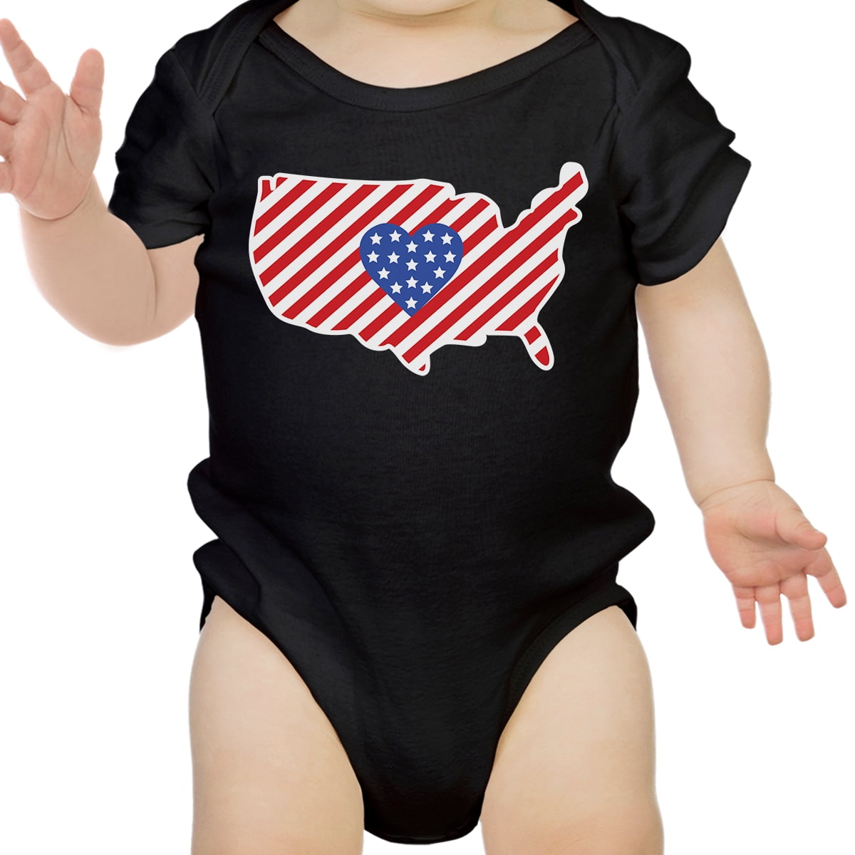 American Flag Pattern USA Map Cute Baby Bodysuit For Baby Shower ...