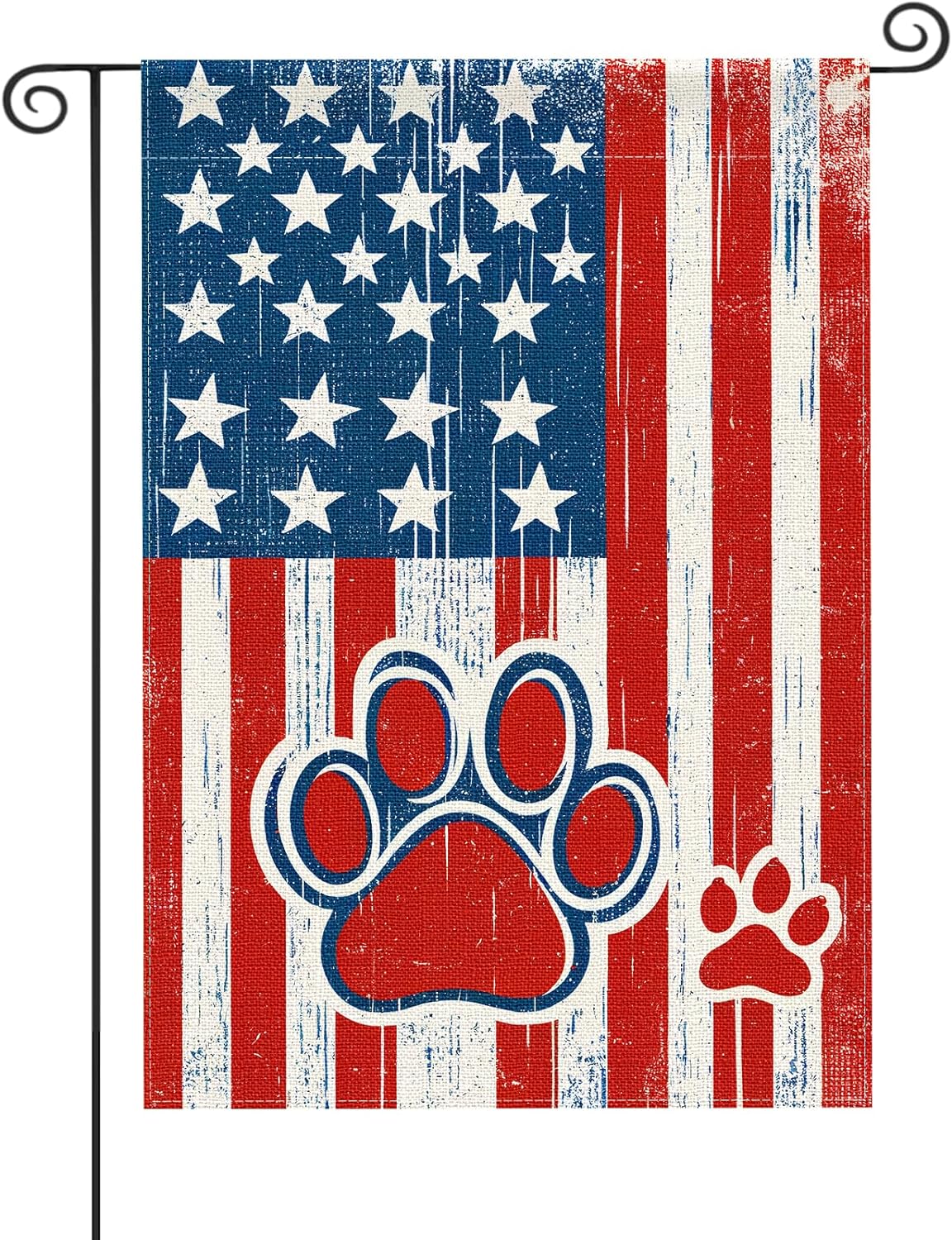 American Flag Paw Patriotic 4th of July Garden Flag 12x18 inch Double ...