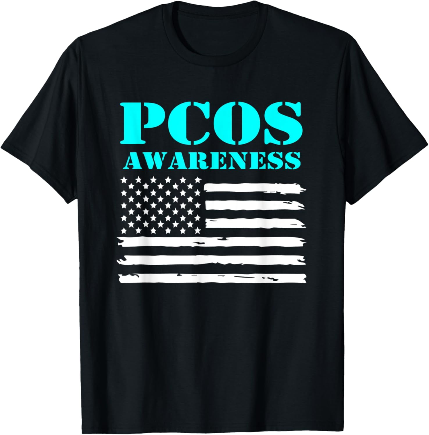 American Flag Pcos Awareness T-Shirt100% pure cotton - Walmart.com